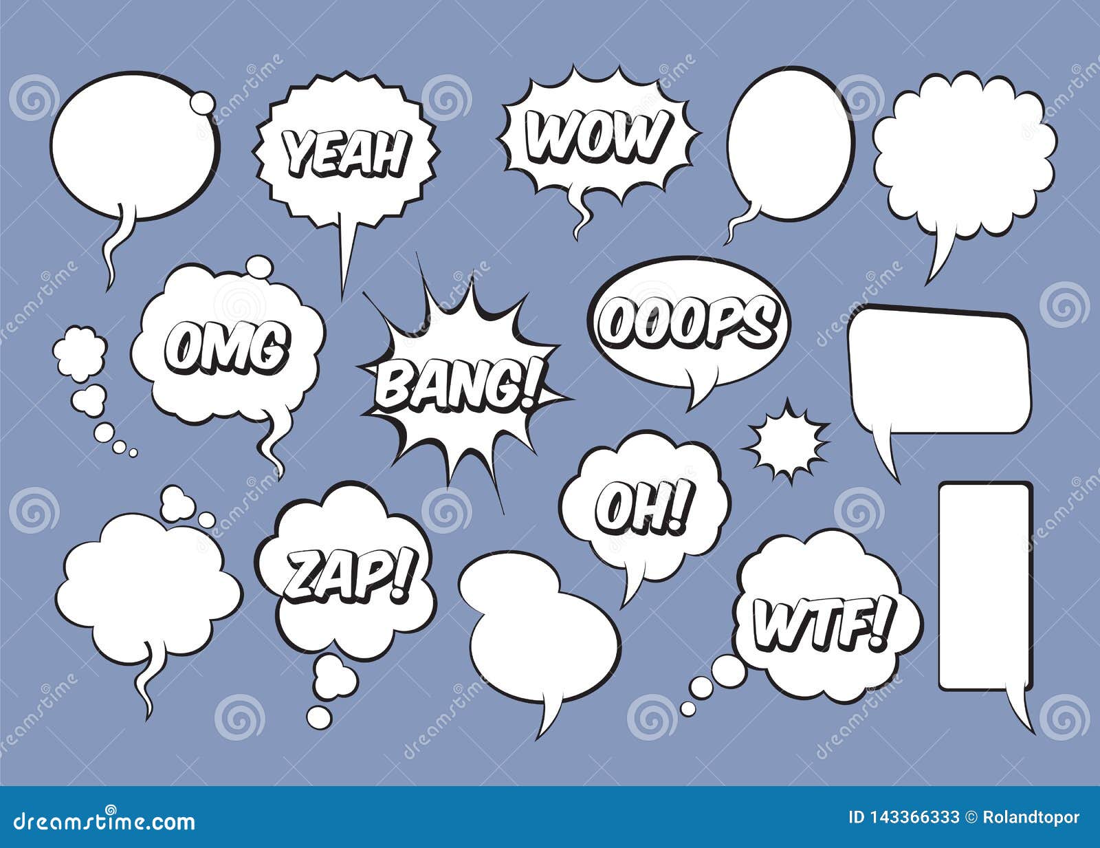 Set of Comic Speech Balloons. Vector Illustration Stock Illustration ...