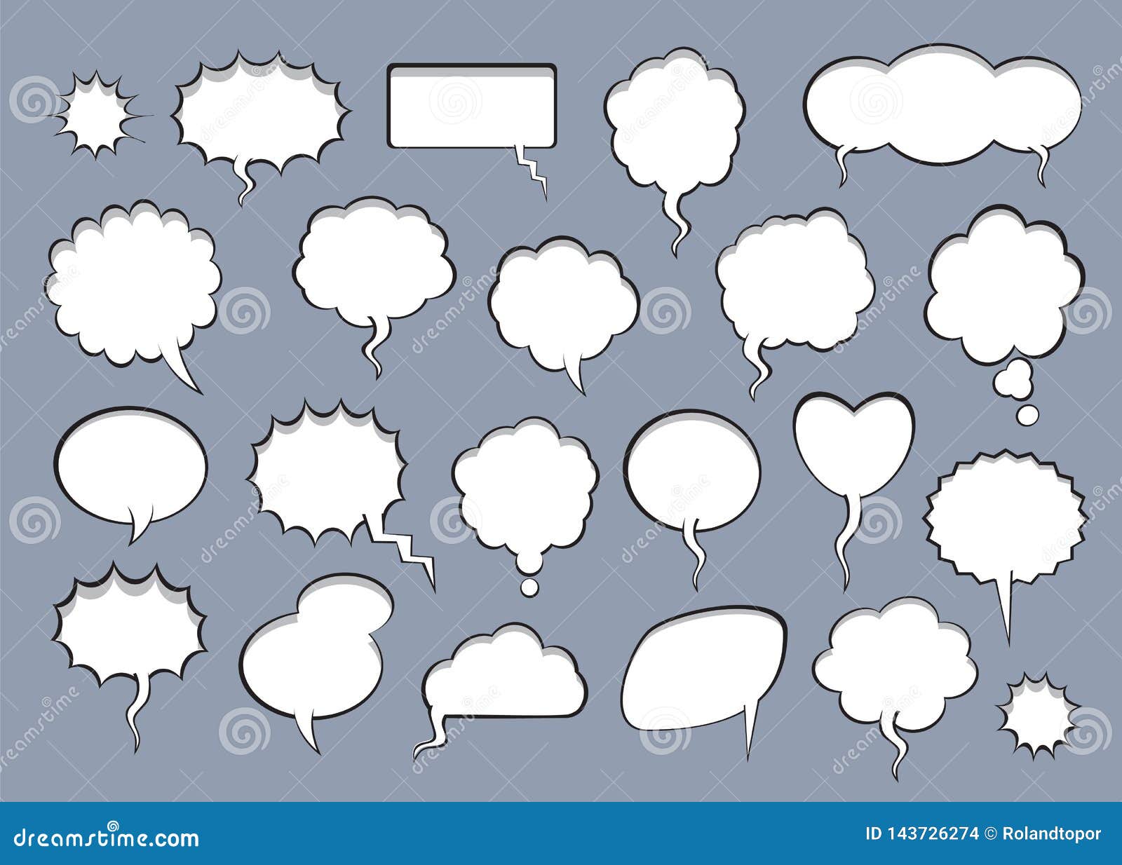 Set of Comic Speech Balloons. Vector Illustration Stock Illustration ...