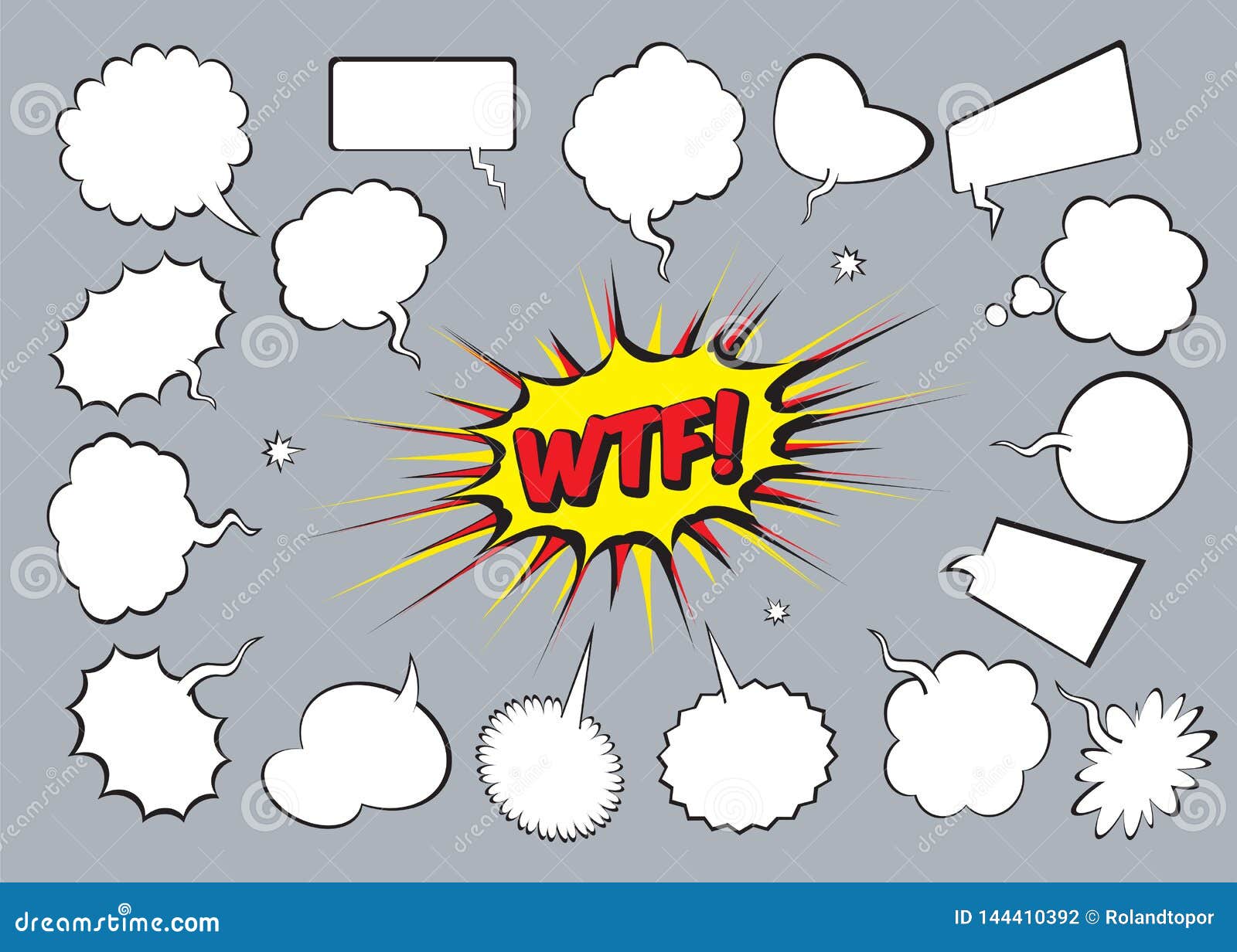 Set of Comic Speech Balloons. Vector Illustration Stock Vector ...
