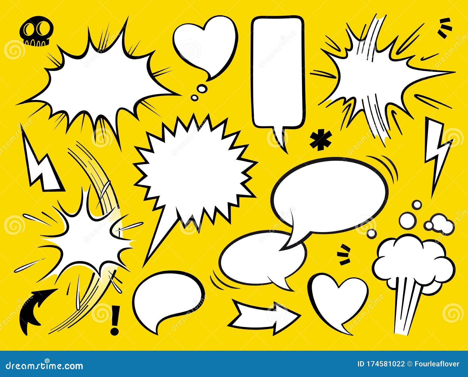 Set of Comic Speech Bubbles. Cartoon Vector Illustration Stock Vector ...