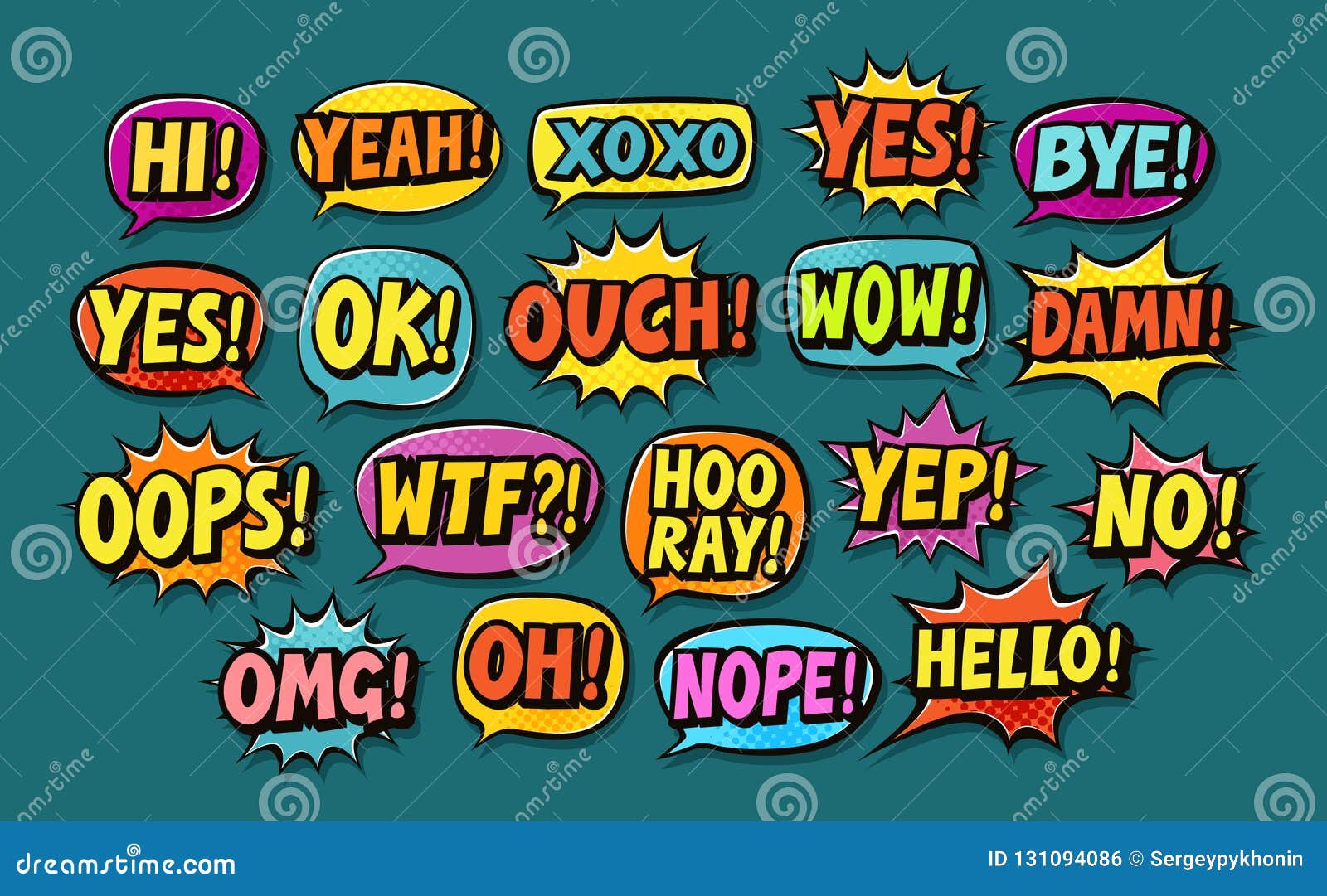 Set of Comic Speech Bubbles. Communication, Chat Concept. Cartoon ...
