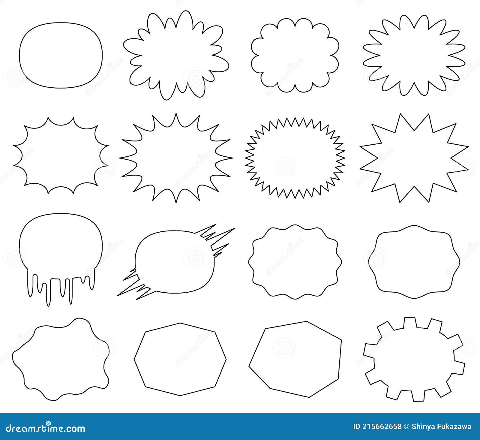 Set of Comic Speech Bubbles without a Tail - Small Label for Writing ...