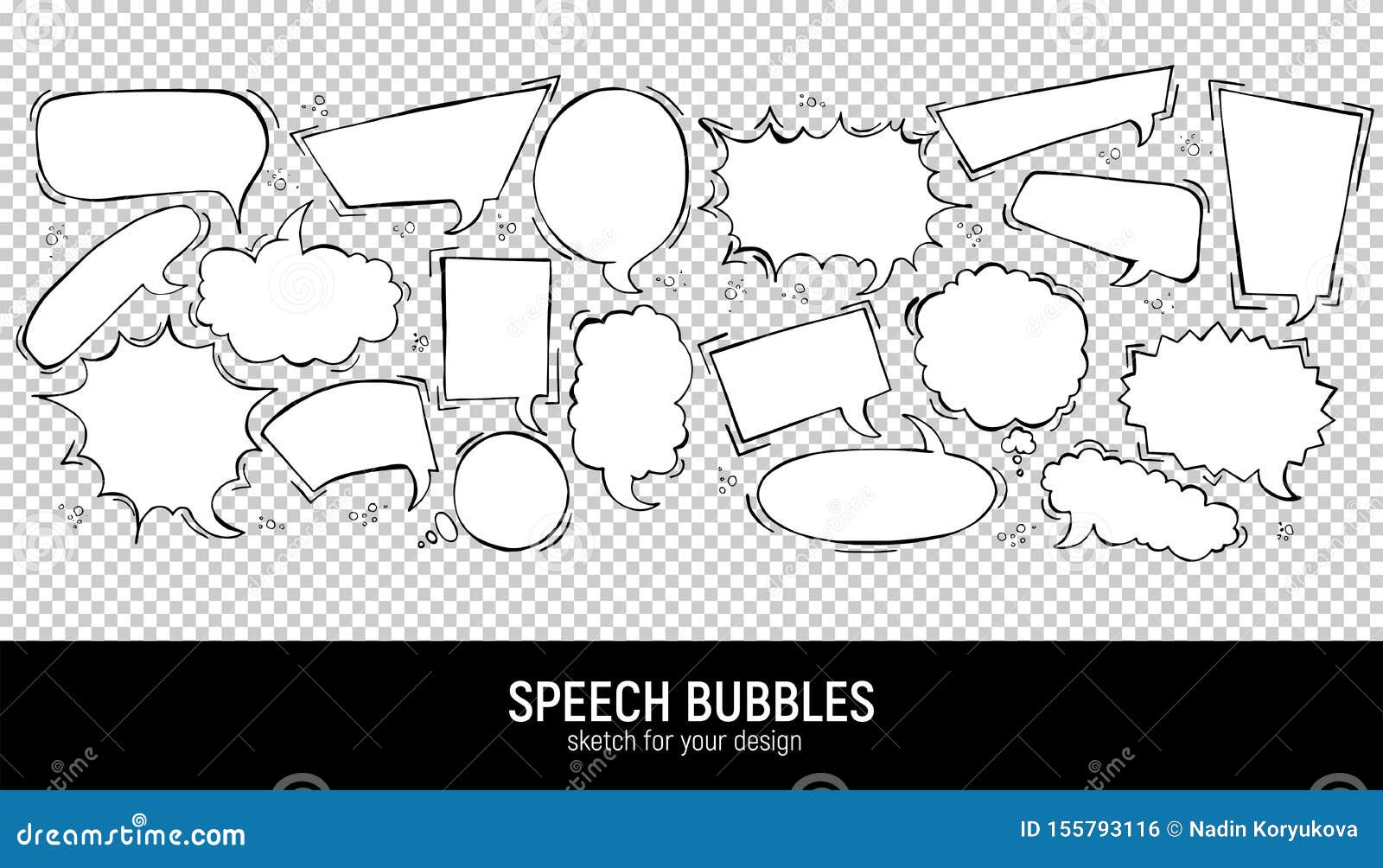 Set of Comic Speech Bubbles. Vector Illustration and Graphic Elements ...