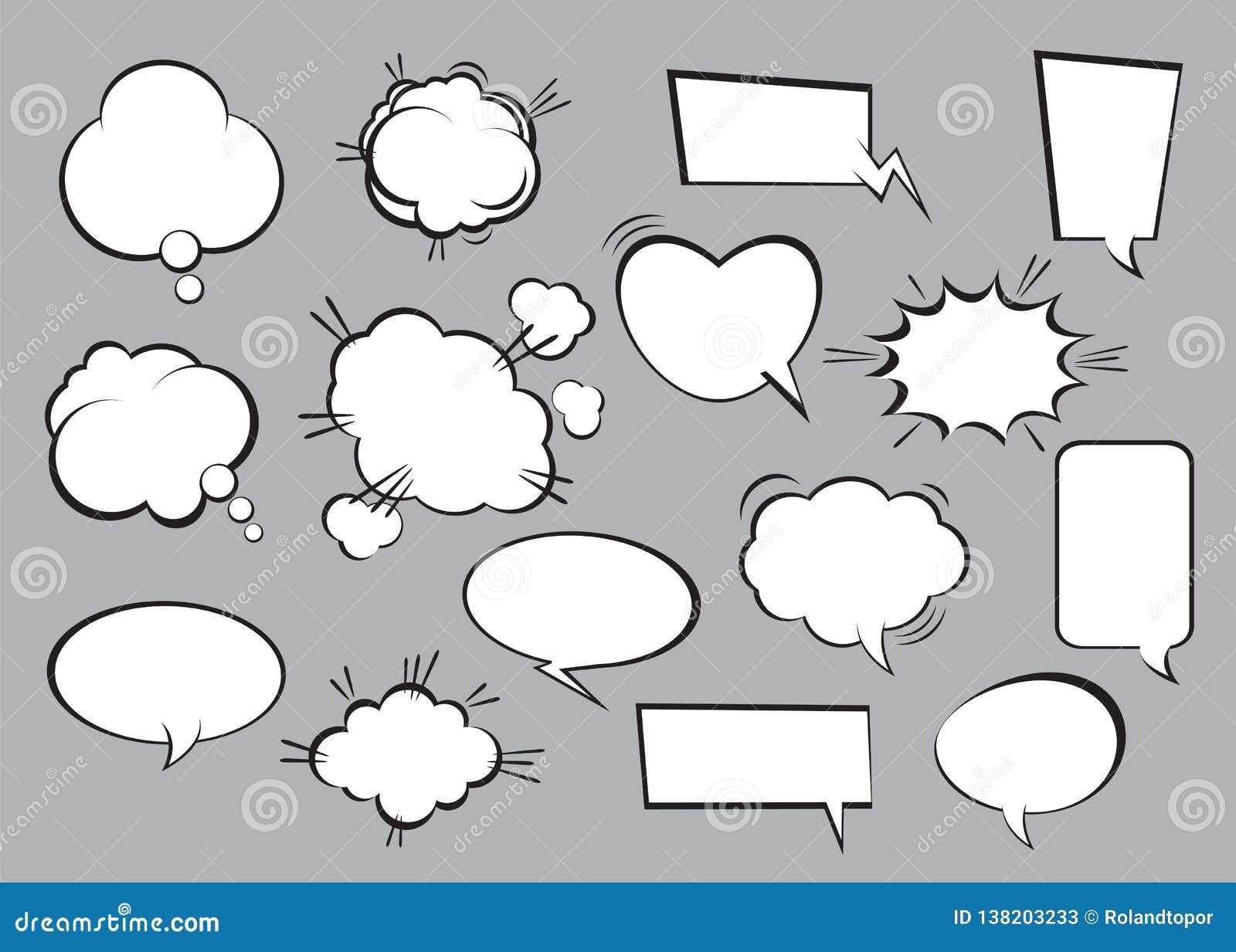 Set of Comic Speech Bubbles. Vector Illustration Stock Vector ...