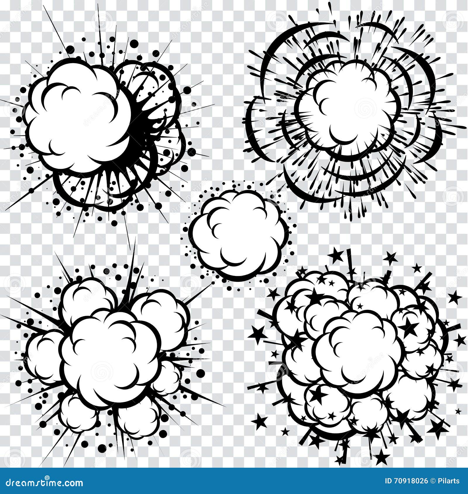 Set of Comics Book Cartoon Explosions Stock Vector - Illustration of ...