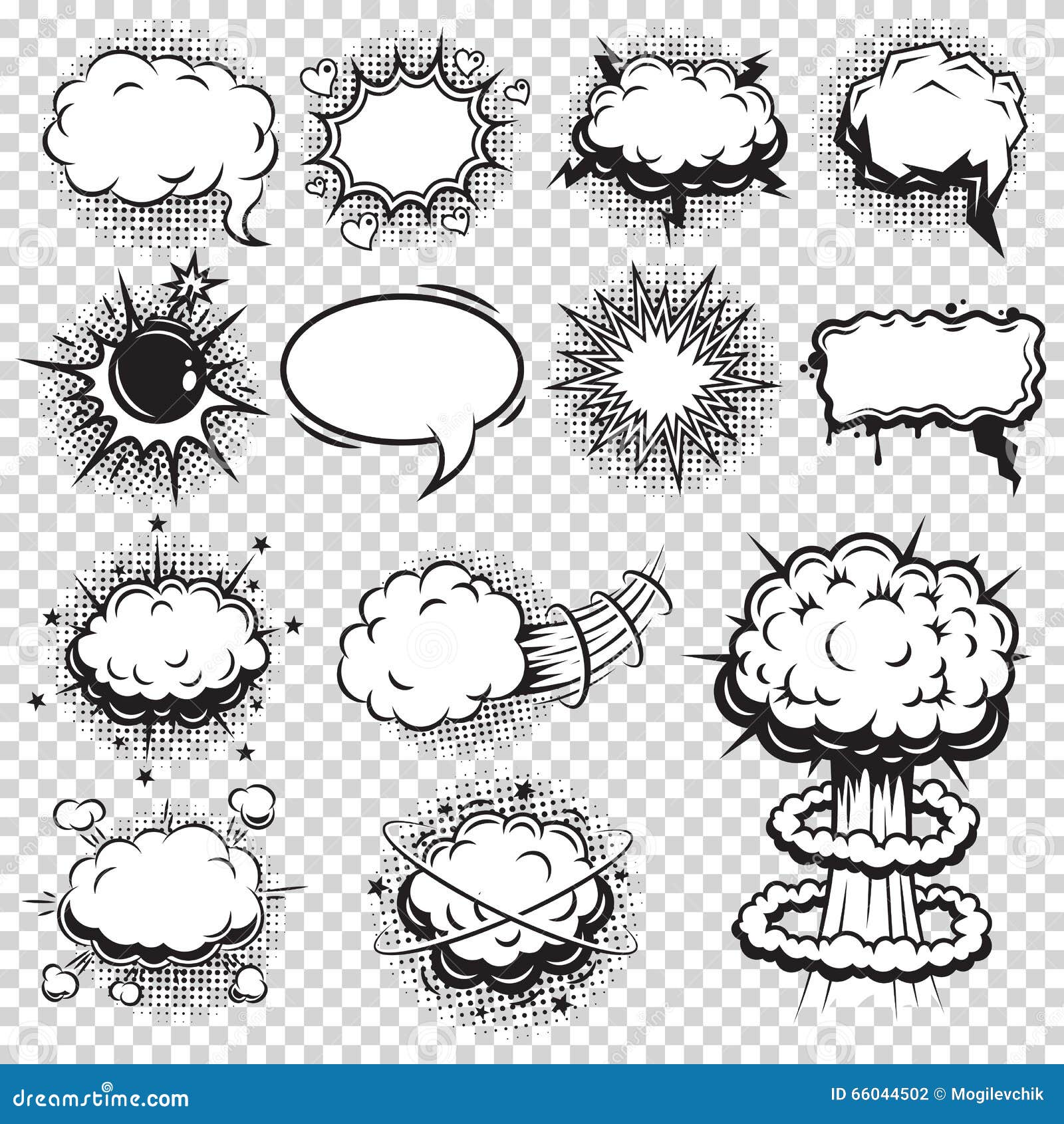 Explosion Bubbles Cartoon Vector | CartoonDealer.com #35121411