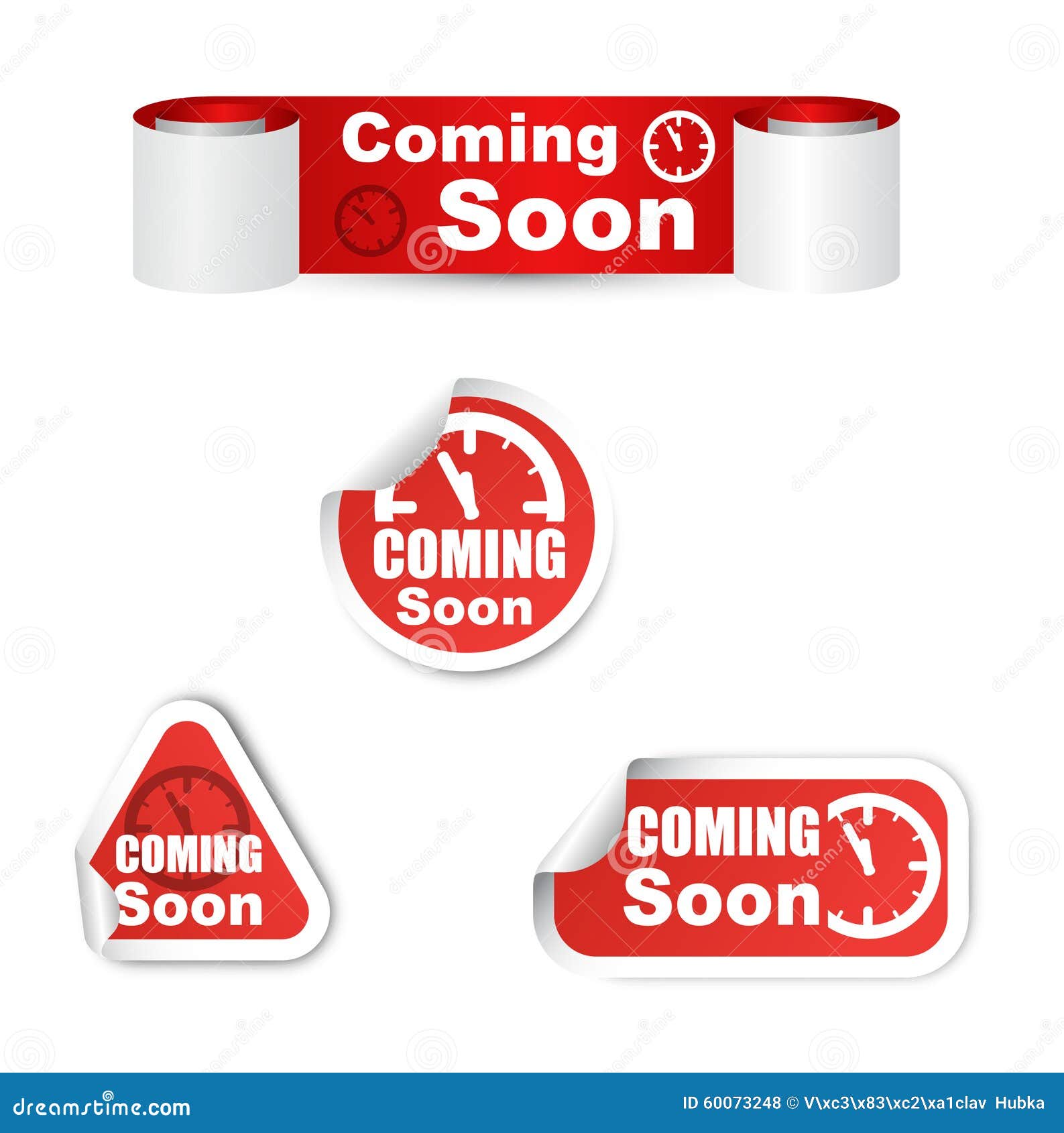 Set of coming soon sticker stock vector. Illustration of design - 60073248