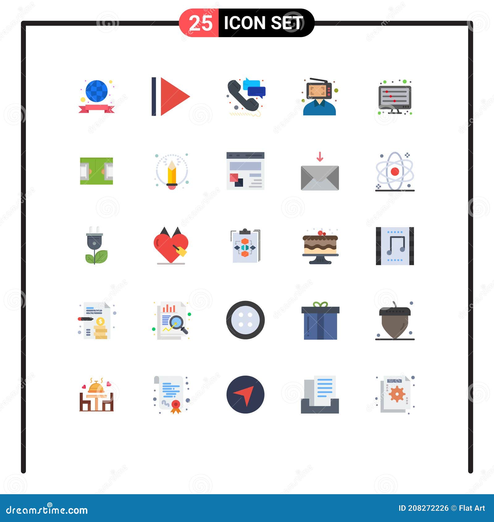 25 User Interface Flat Color Pack of Modern Signs and Symbols of Waves ...