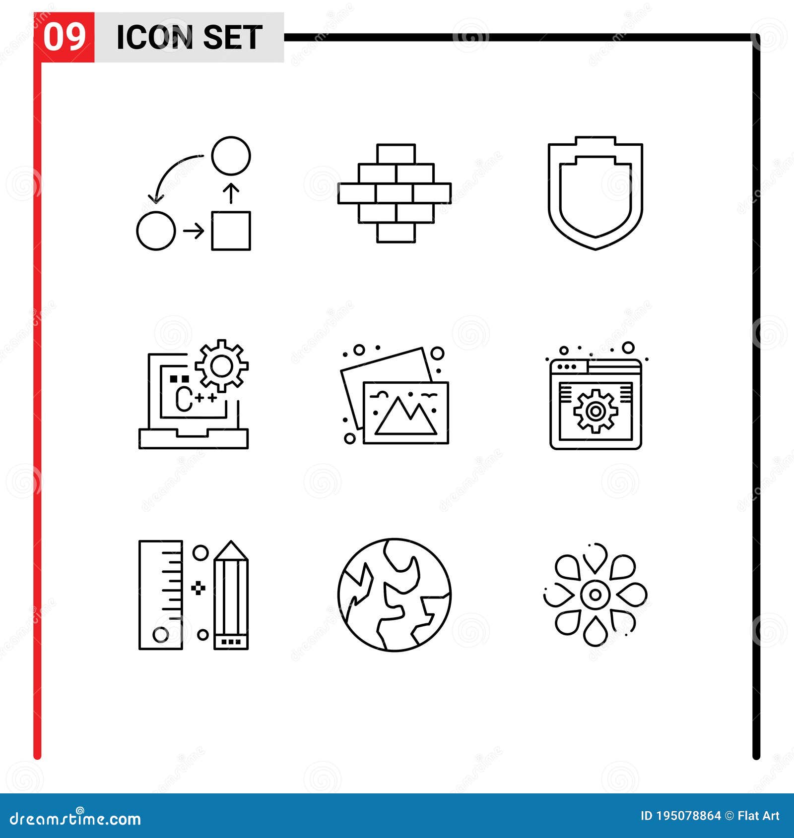 Set of 9 Commercial Outlines Pack for Photos, Development, Protection ...