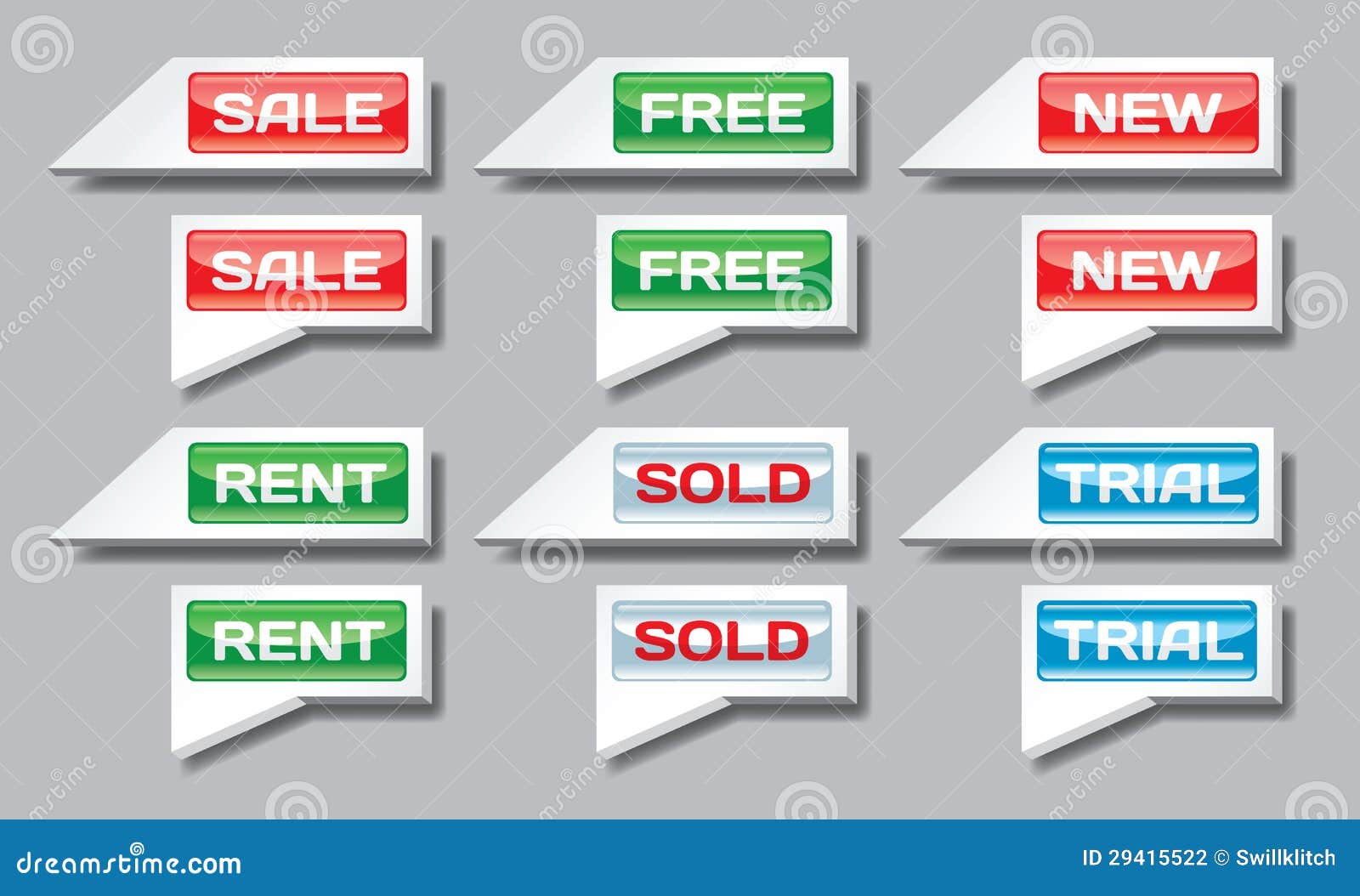 Set of Commercial Pointer Signs Stock Vector - Illustration of customer ...
