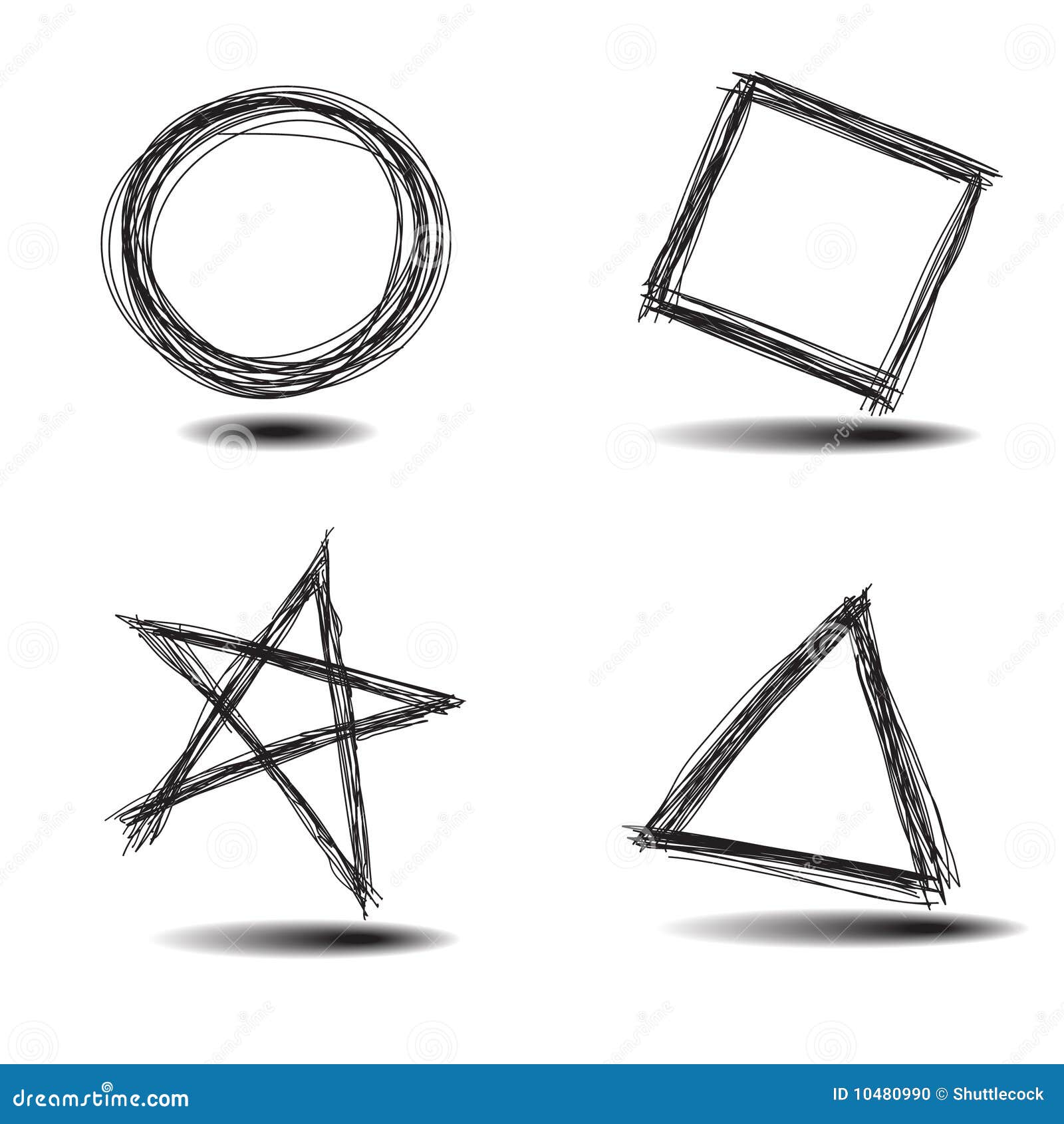 Set Of Common Hand Drawn Shapes Vector Illustration | CartoonDealer.com ...