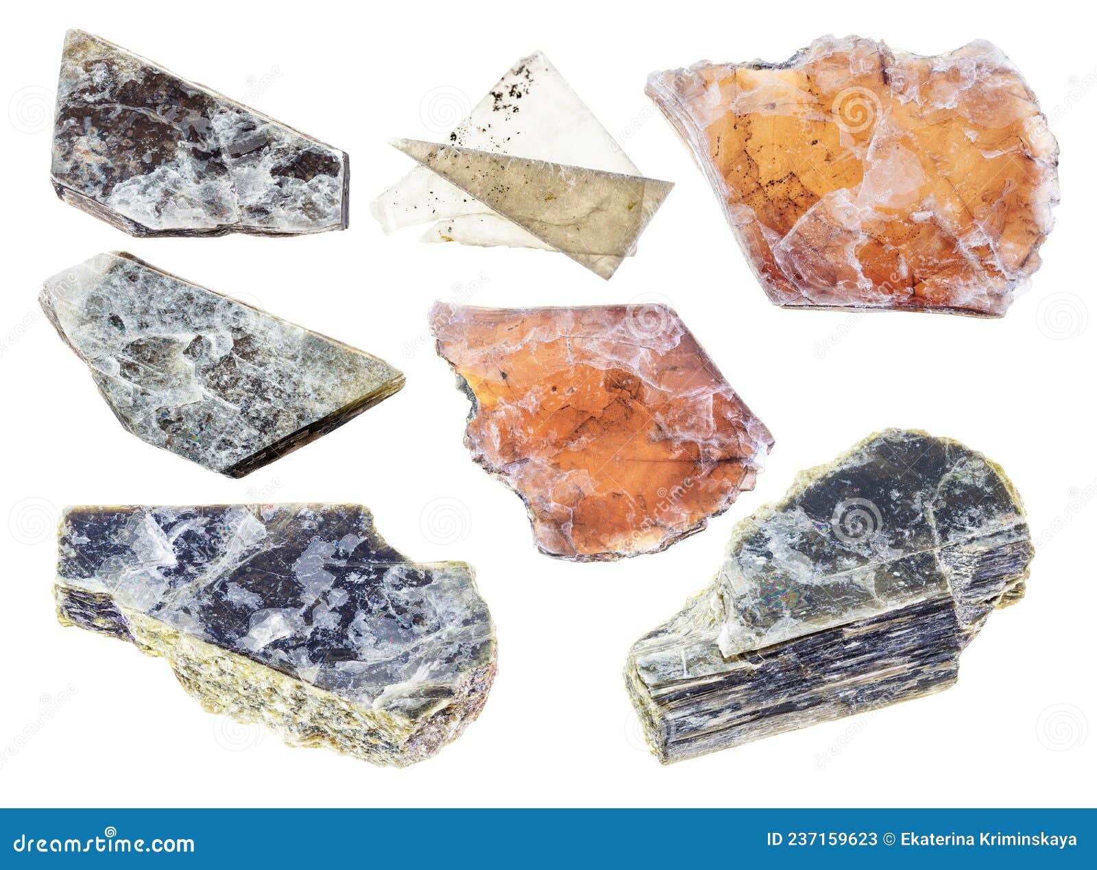 Set of Common Mica Sheets Cutout on White Stock Image - Image of piece ...