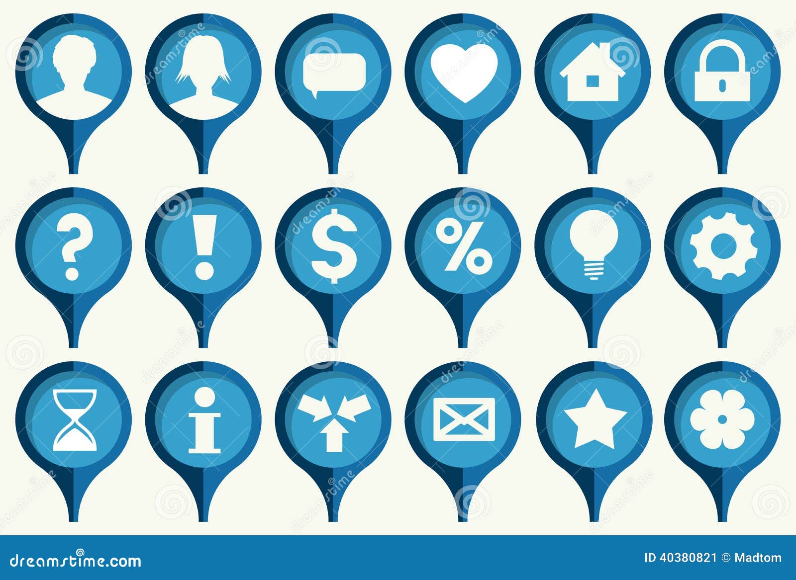 The Set of Common Web Icons Stock Illustration - Illustration of ...