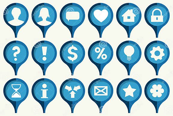 The Set of Common Web Icons Stock Illustration - Illustration of ...