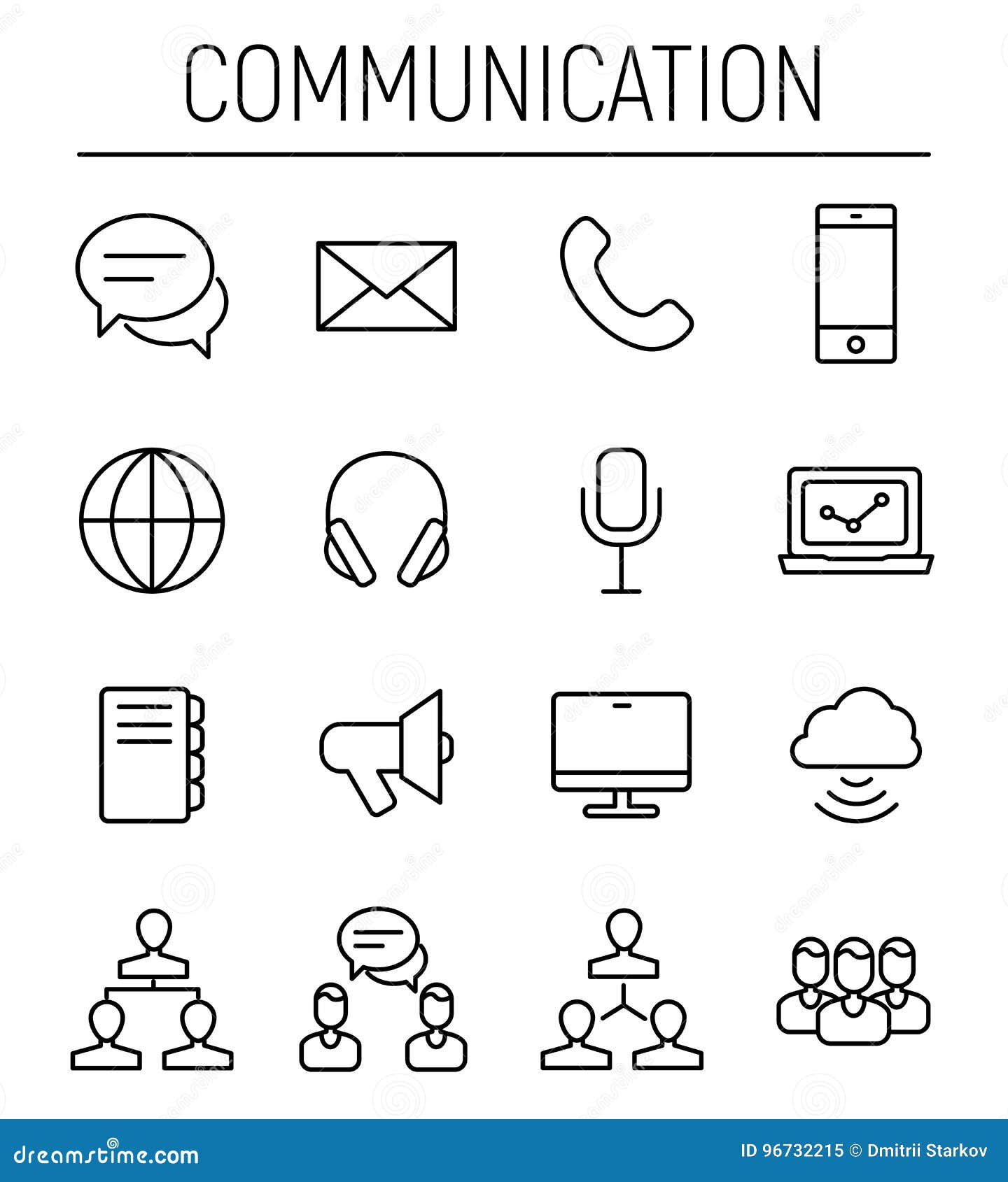 Set of Communication Icons in Modern Thin Line Style Stock Illustration ... Set of Communication Icons in Modern Thin Line Style Stock Illustration ...