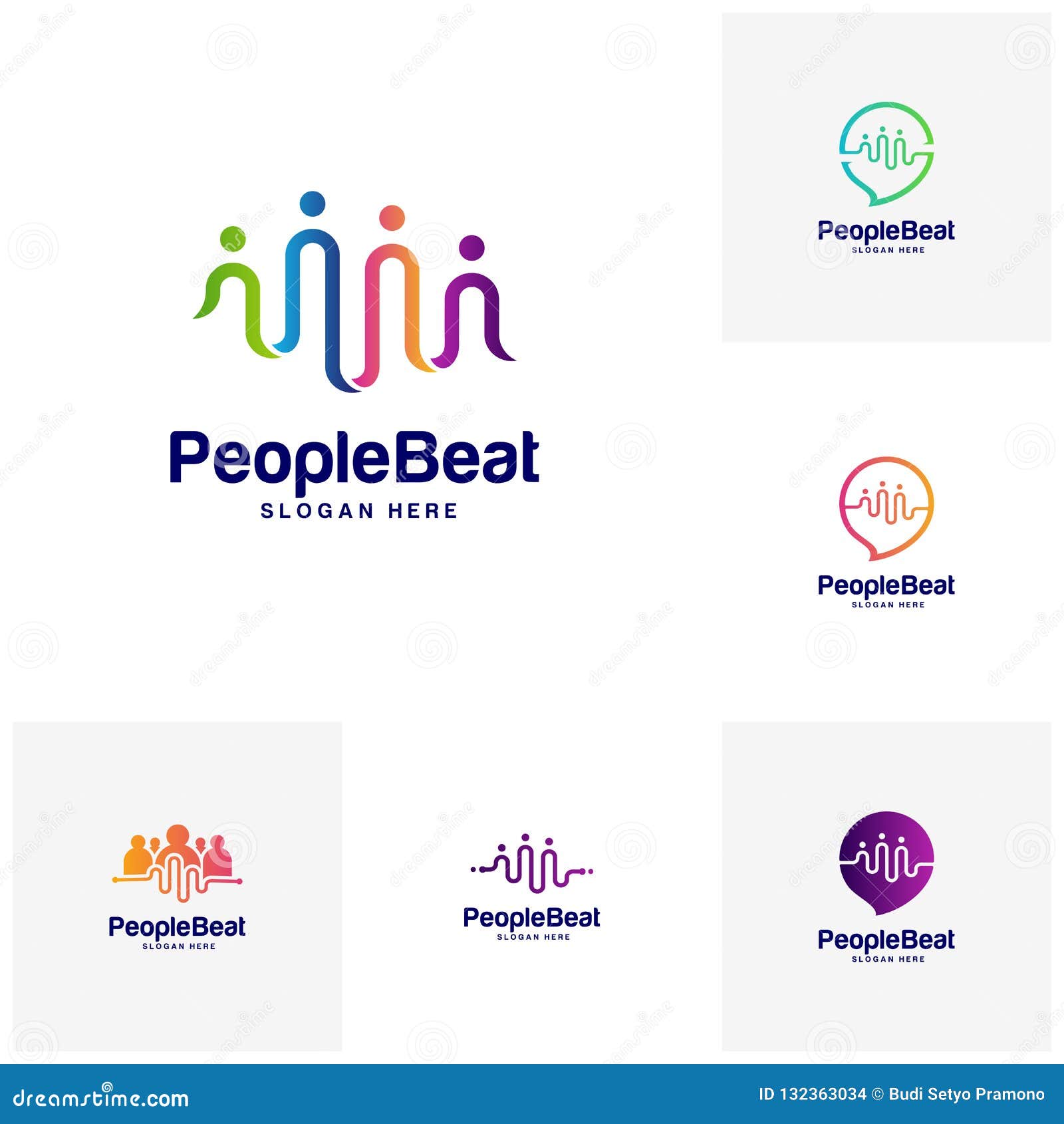 Set Of Community Logo Template Designs Concepts Vector Illustration ...