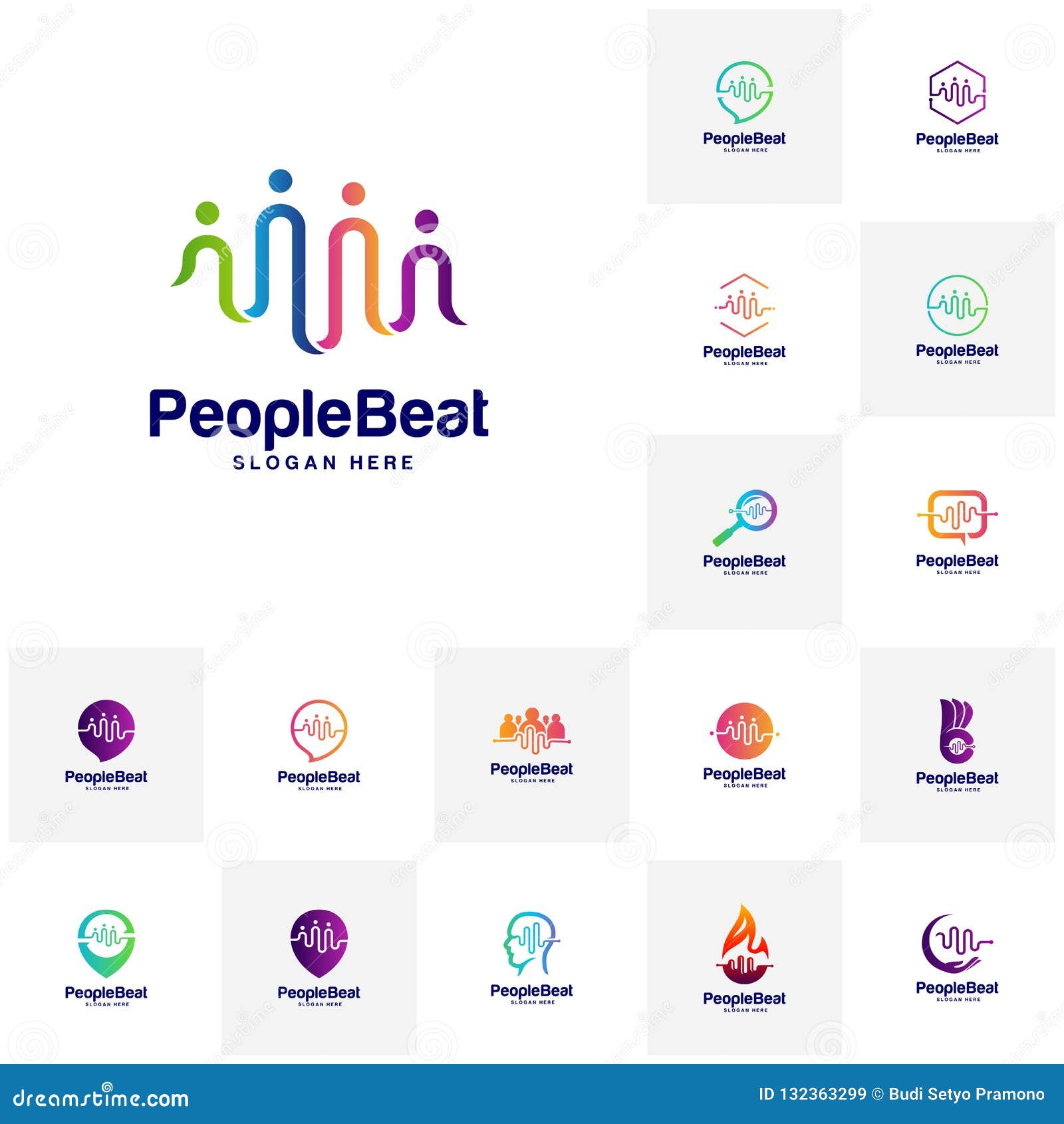 Set of Community Logo Template Designs Concepts Vector Illustration ...