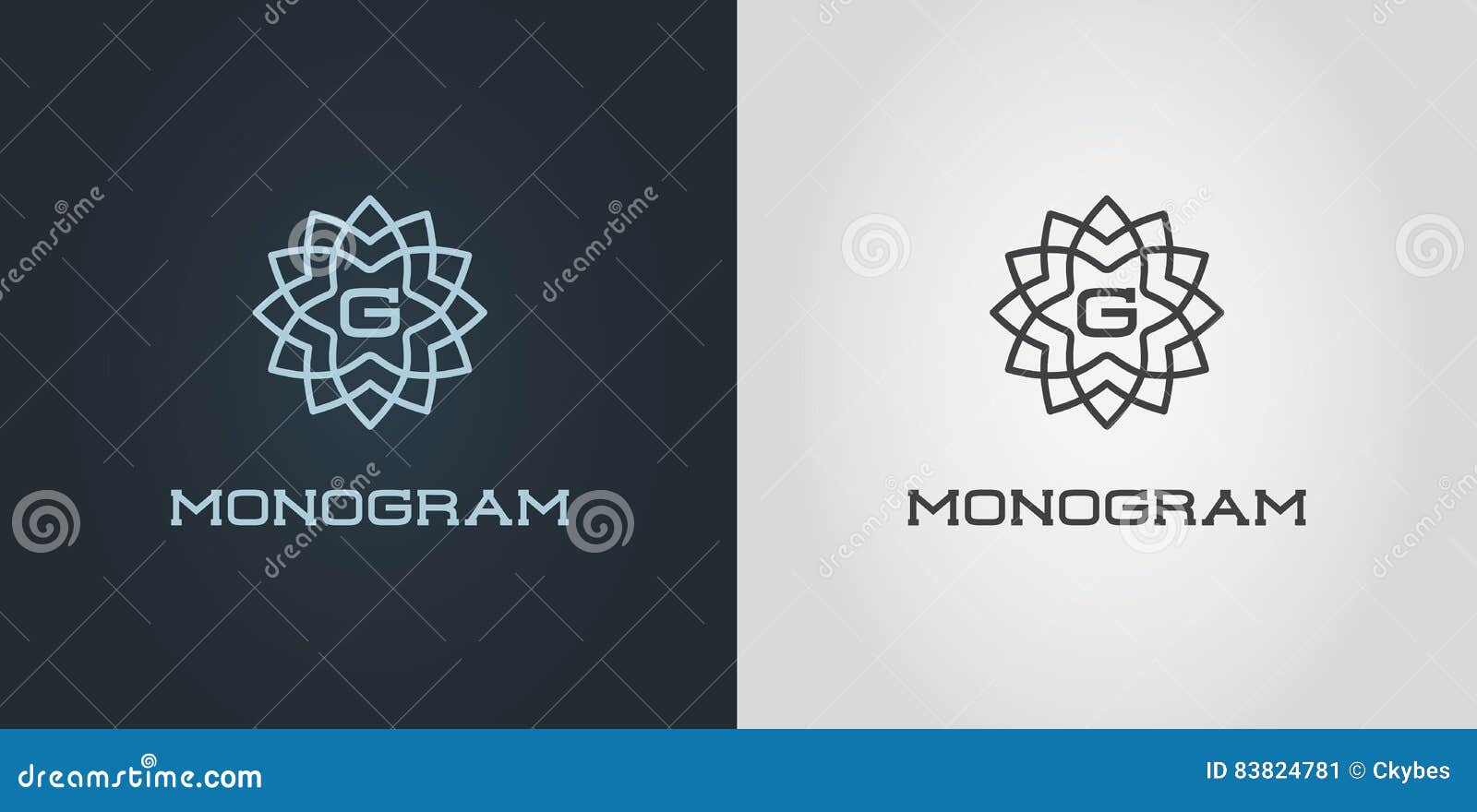 Set of Compact Monogram Design Template with Letter Vector Illus Stock ...