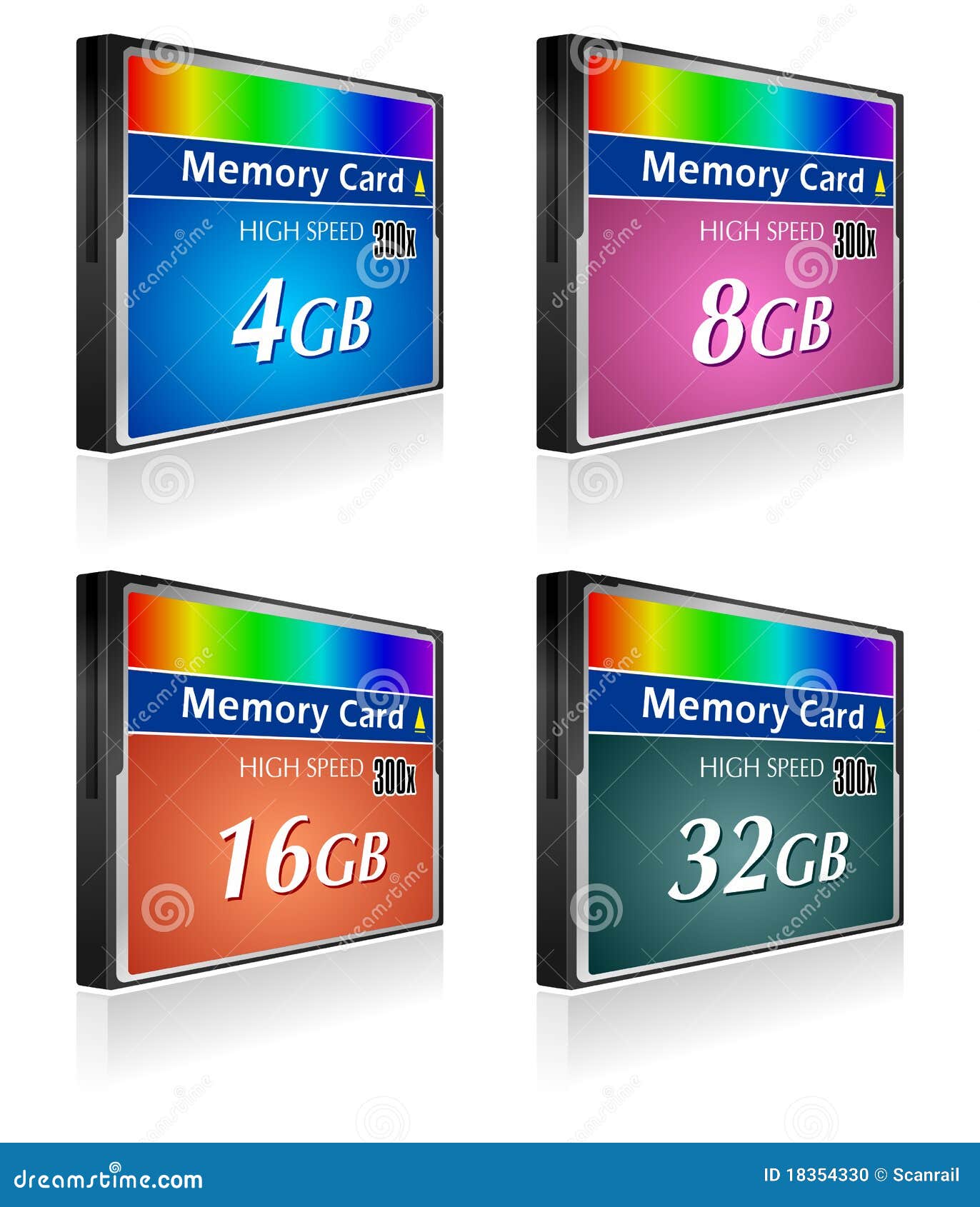 Set of CompactFlash Memory Cards Stock Vector - Illustration of cards ...
