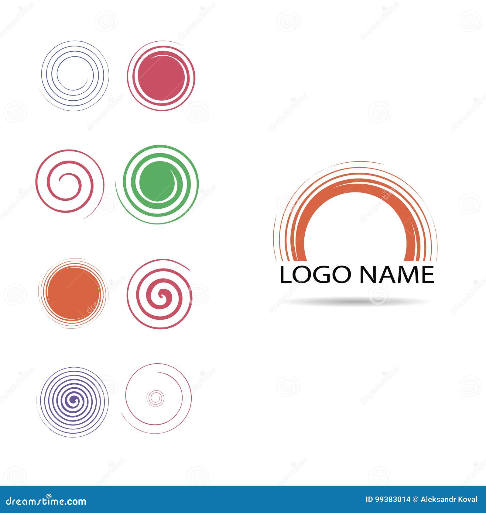 A Set of Company Logos in the Form of a Spiral. Stock Vector ...
