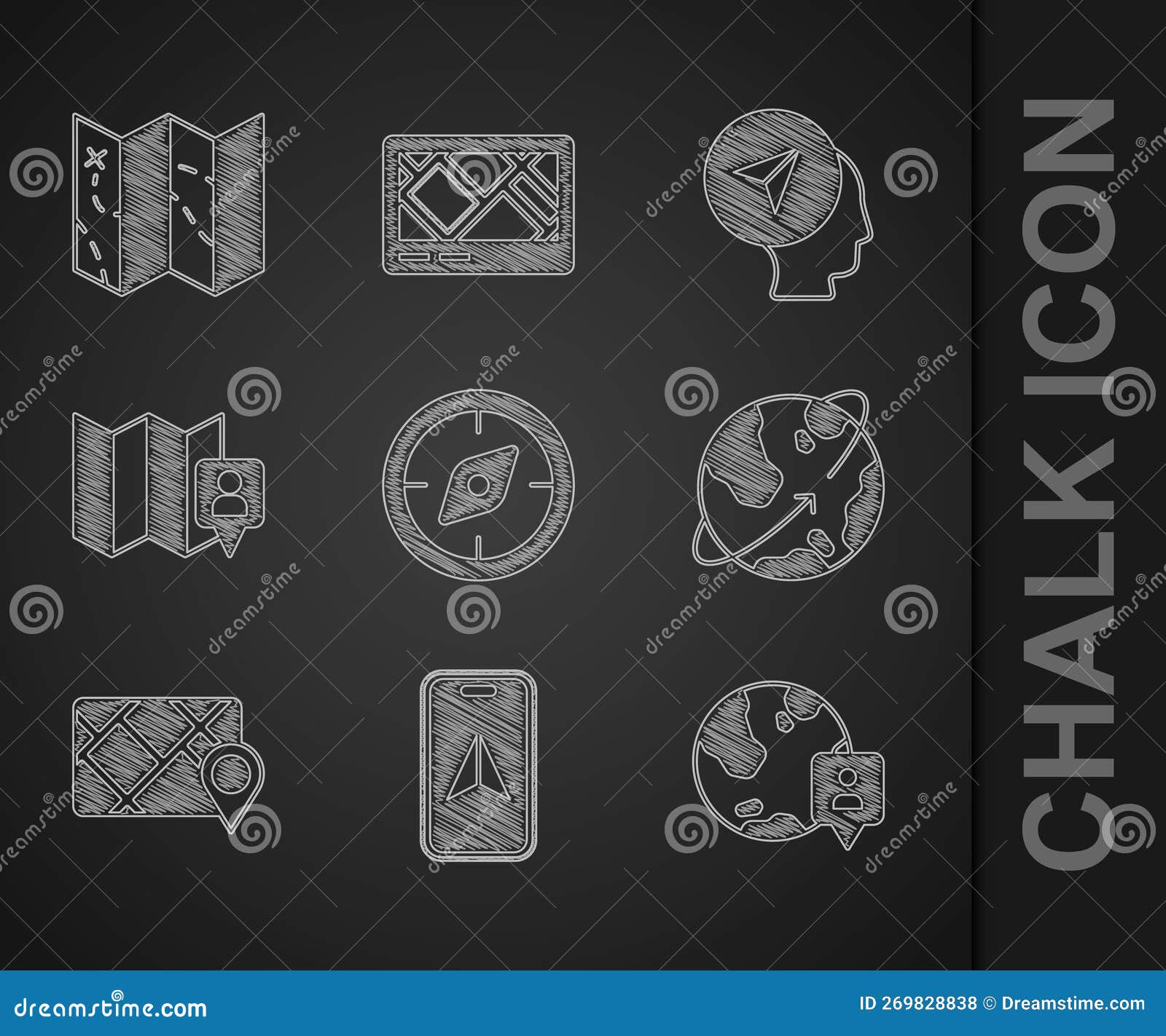 Set Compass, City Map Navigation, Location the Globe, Satellites ...