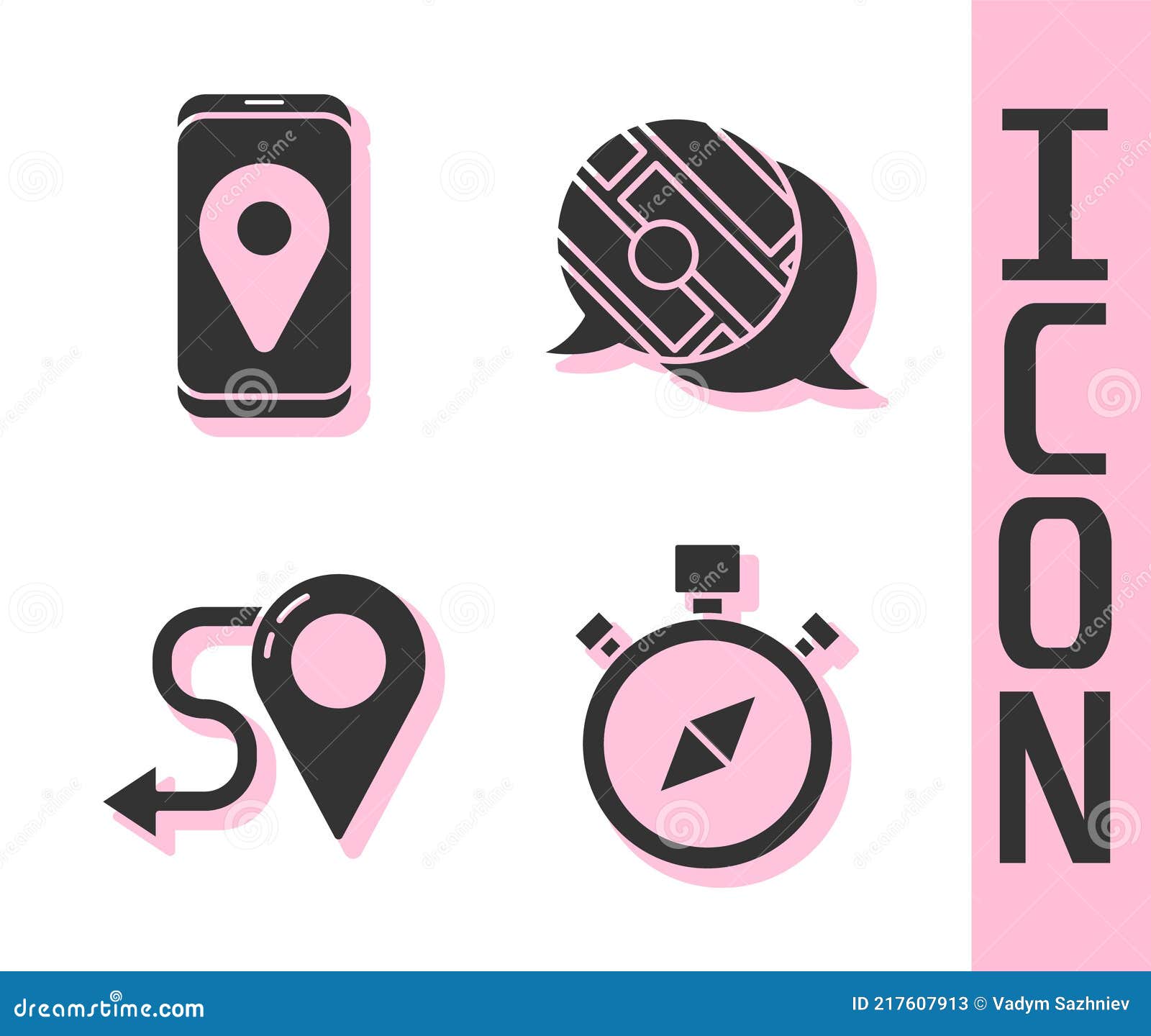 Set Compass, City Map Navigation, Route Location and Infographic of ...