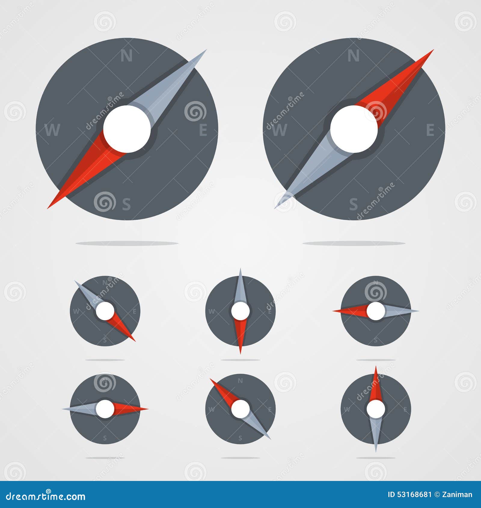 Set of Compass Icons with Different Direction in Stock Vector ...