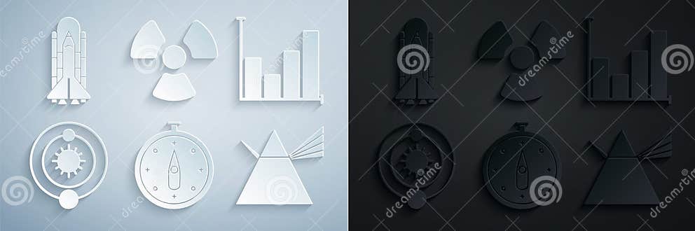 Set Compass, Pie Chart Infographic, Solar System, Light Rays Prism ...