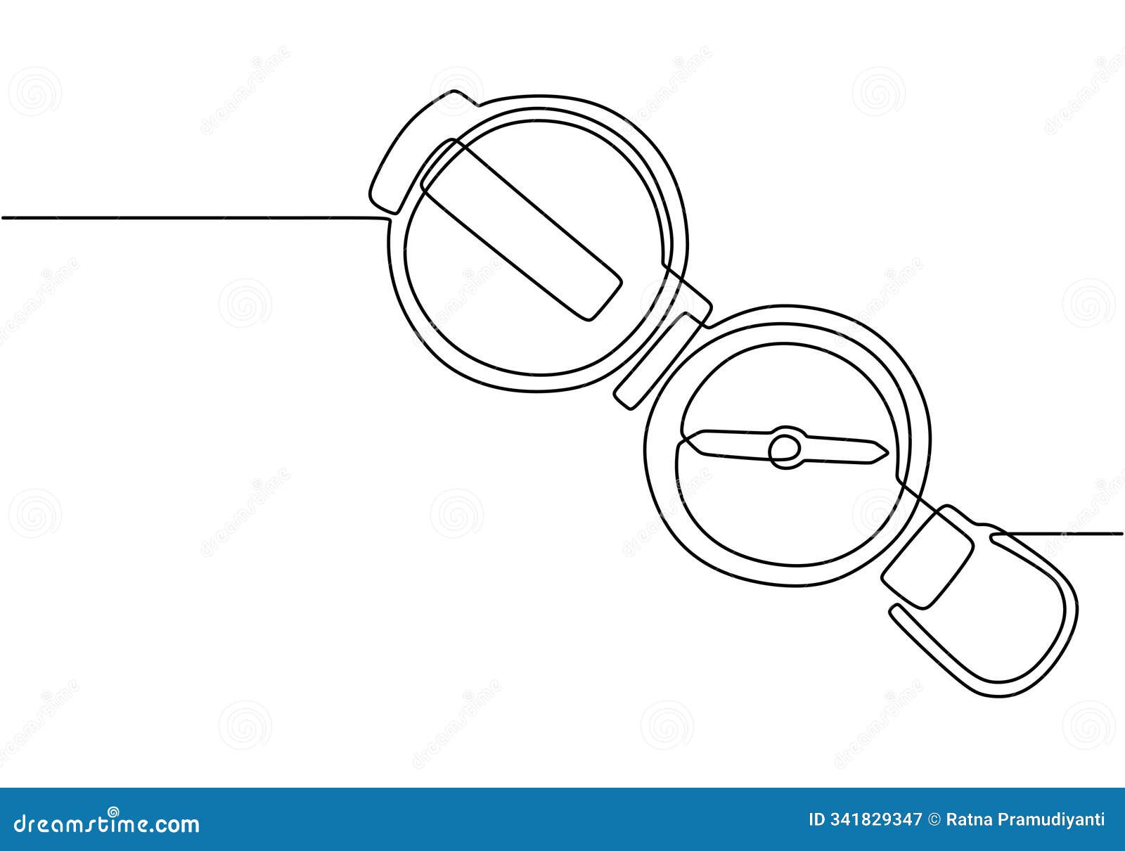 Set of Compasses in Continuous Line Drawing. Education Concept for ...