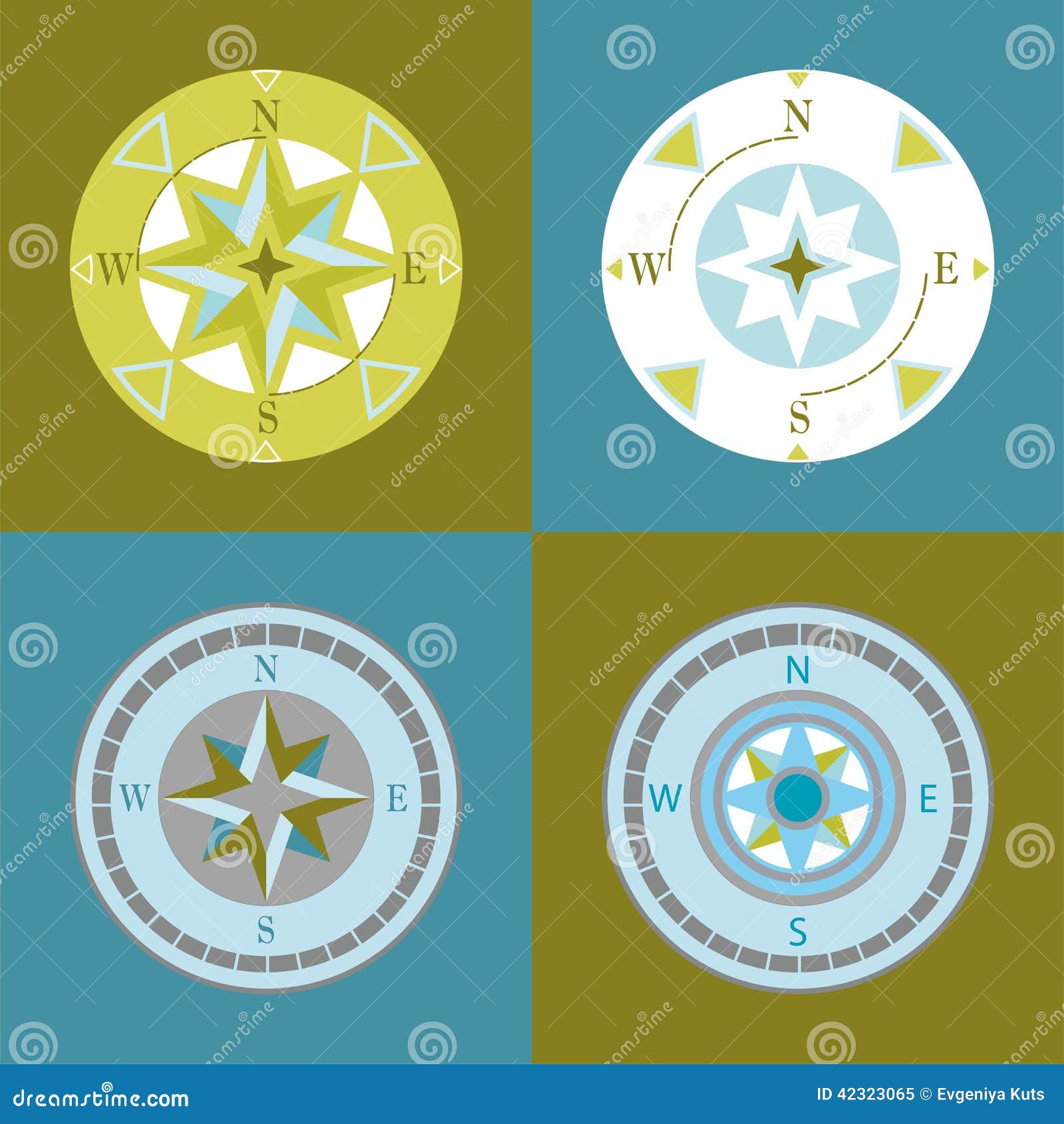 Set of compasses stock vector. Illustration of navigation - 42323065
