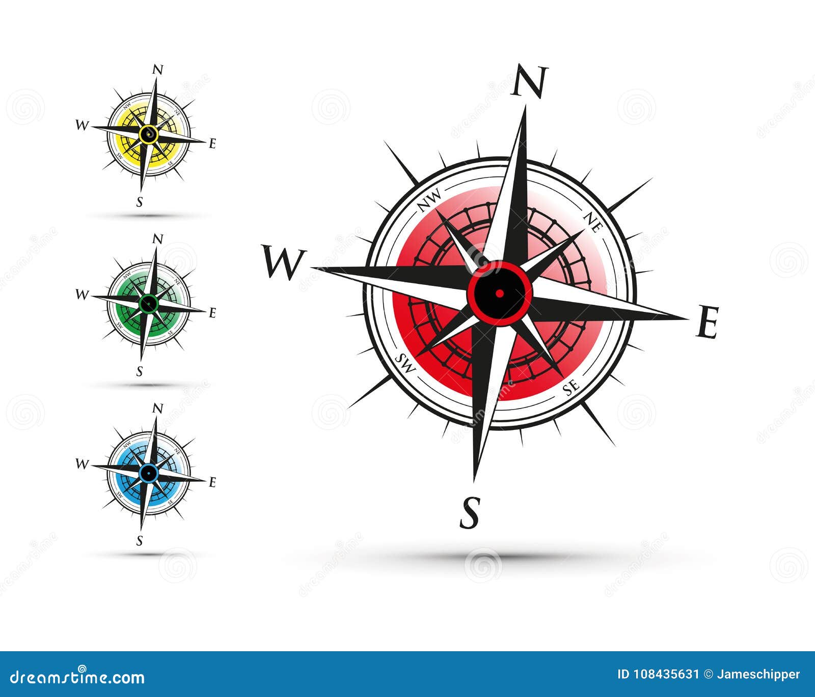A set of compasses stock vector. Illustration of point - 108435631