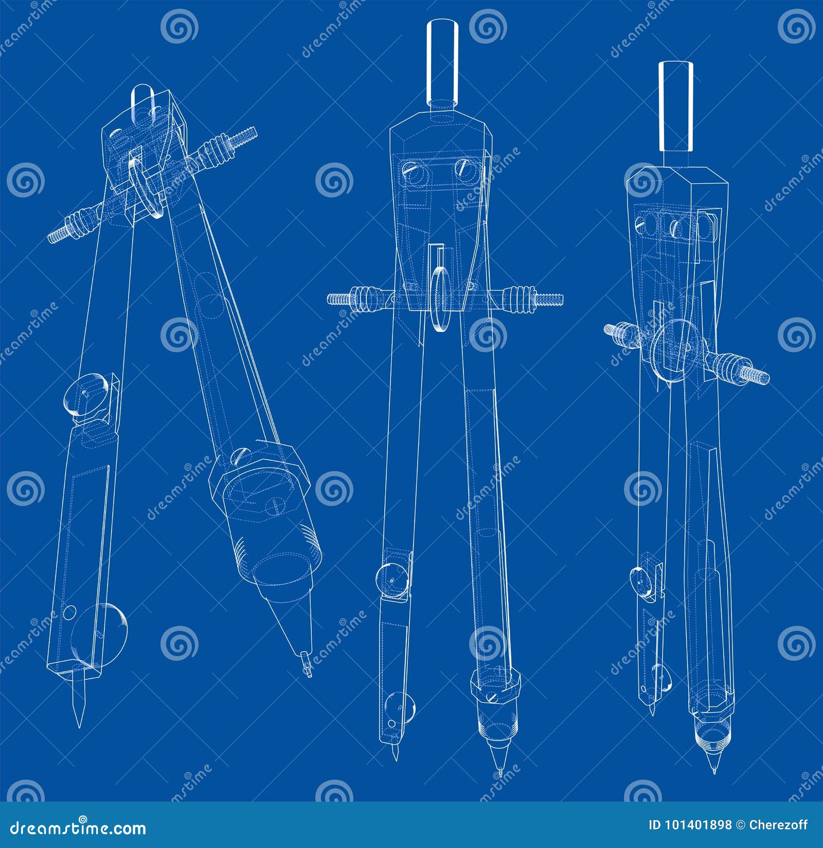 Set of Compasses Sketch. Vector Stock Vector - Illustration of grunge ...