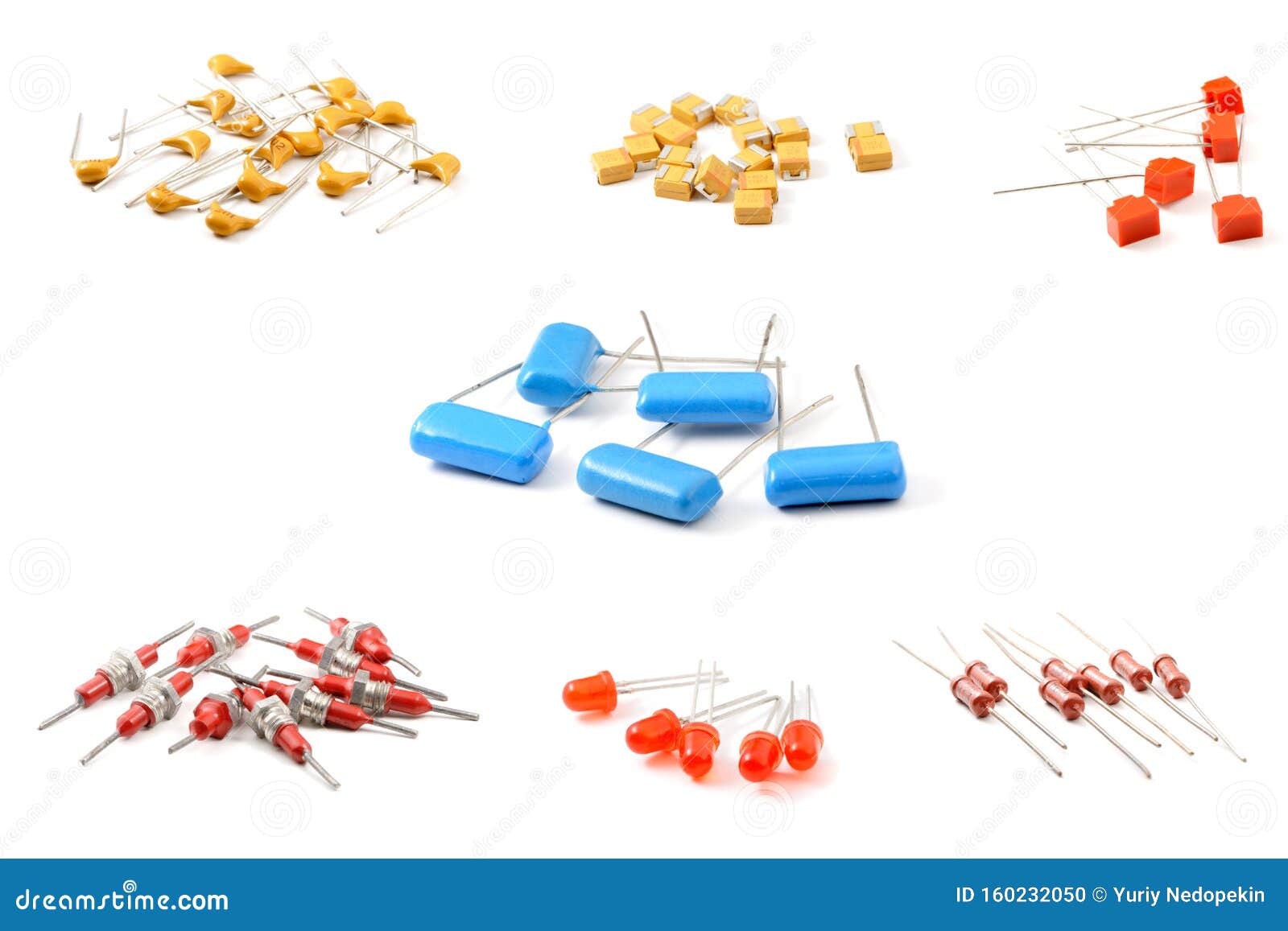 Set of Components, LED Indicator, Capacitor, Resistor, Diode Stock ...