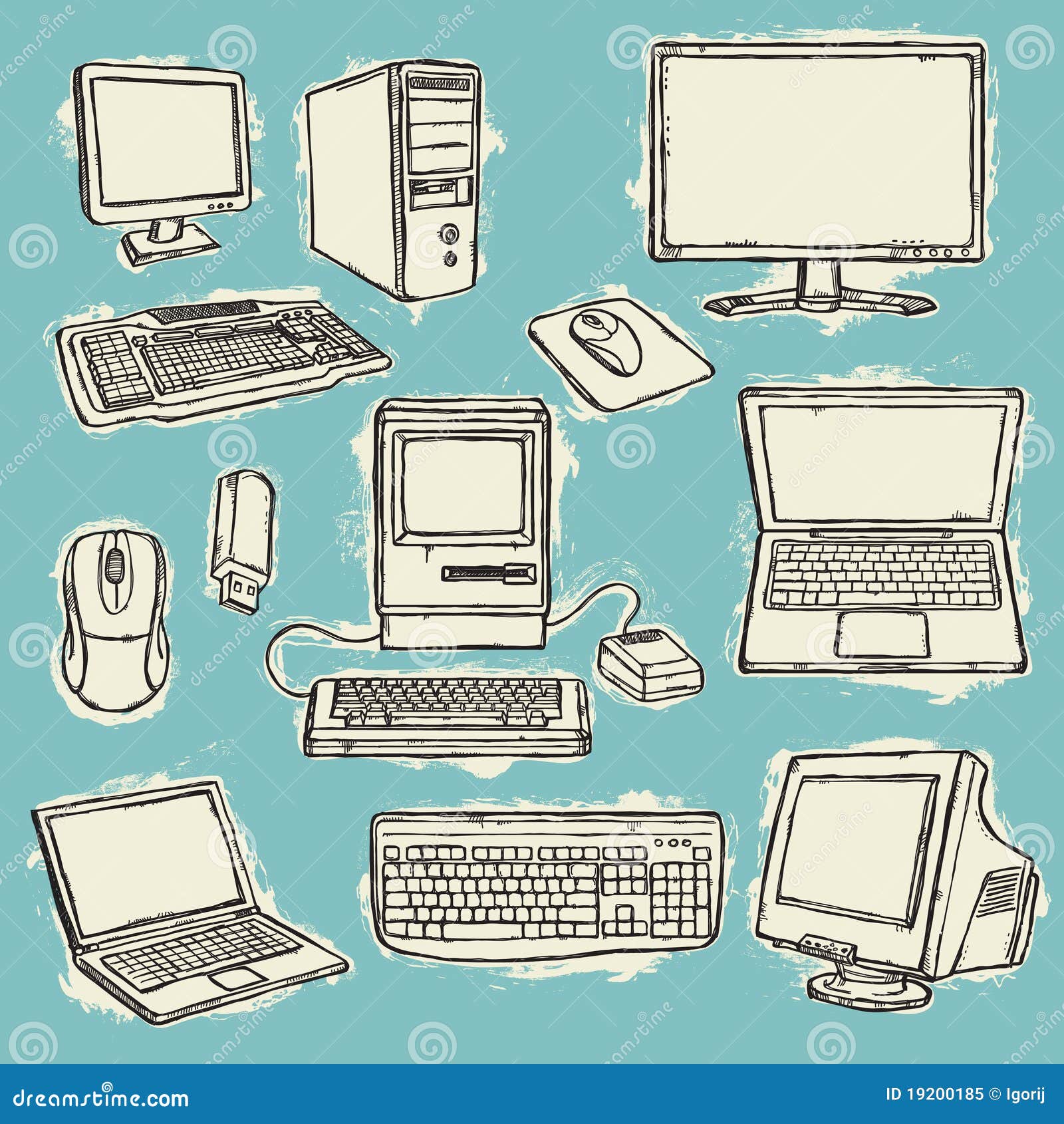 Set Computer vektor abbildung. Illustration von symbol - 19200185