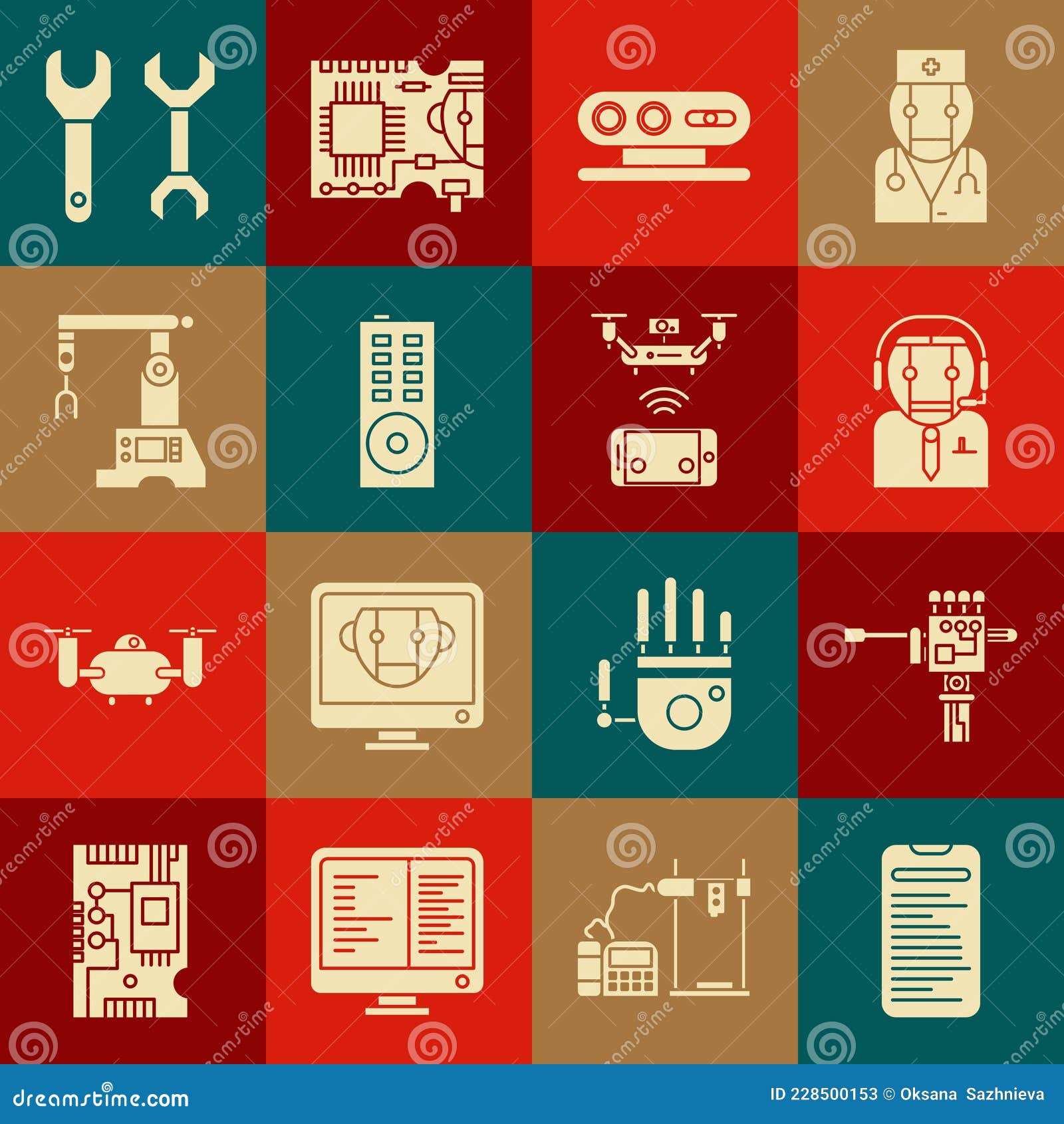 Set Computer Api Interface, Mechanical Robot Hand and Screwdriver ... Set Computer Api Interface, Mechanical Robot Hand and Screwdriver ...