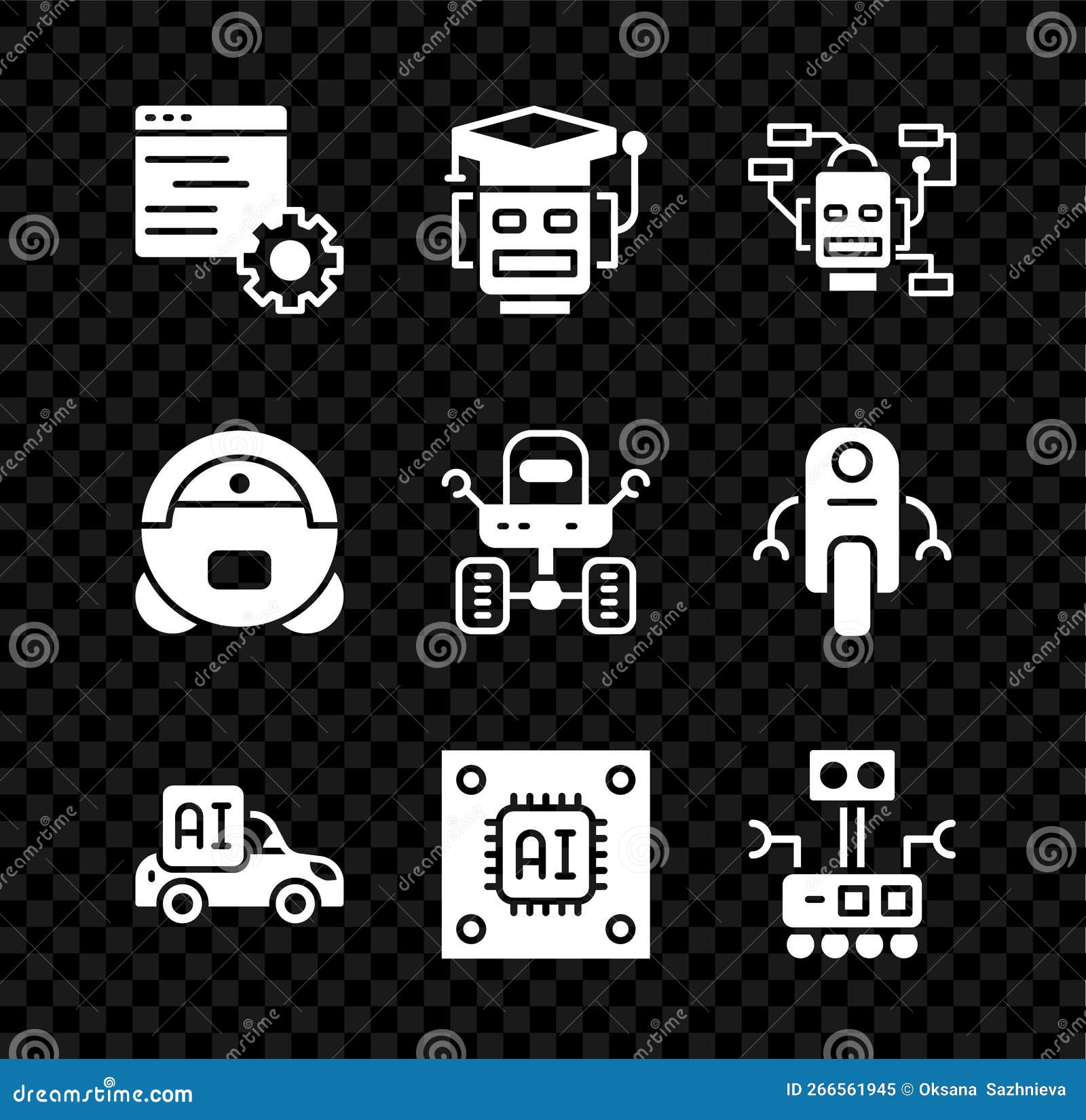 Set Computer Api Interface, Robot, Autonomous Smart Car, Processor with Microcircuits CPU ...