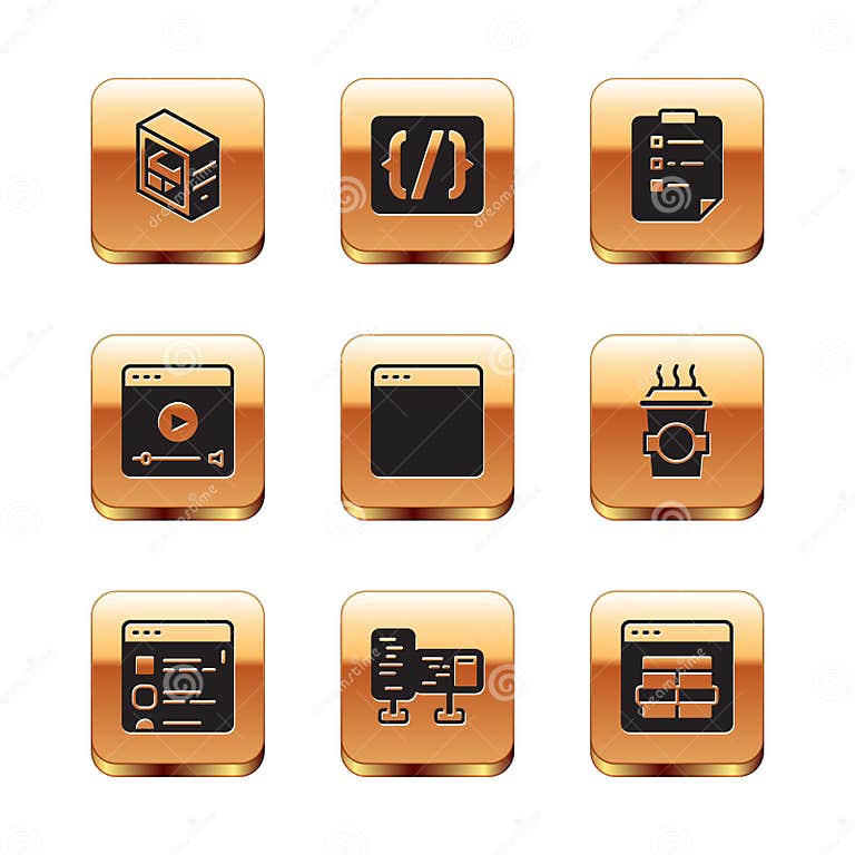 Set Computer, Browser Files, Monitor Screen, Window, Online Play Video, Clipboard with Checklist ...