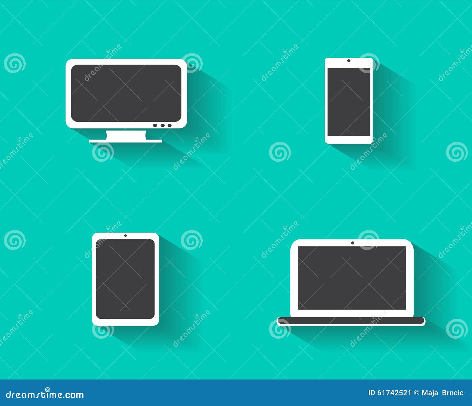 Set of computer devices stock vector. Illustration of control - 61742521