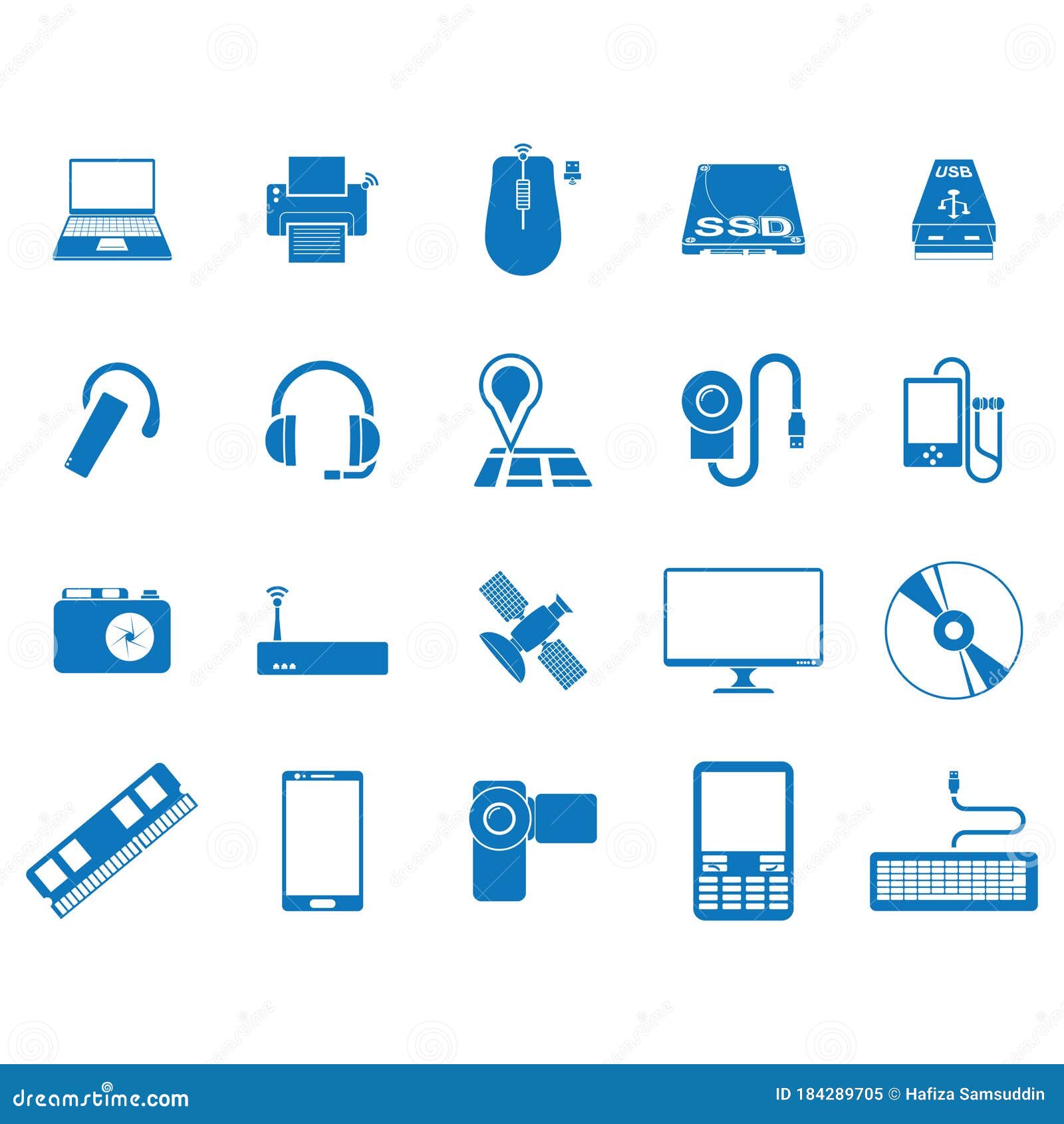 Set of Computer Equipment. Vector Illustration Decorative Background ...