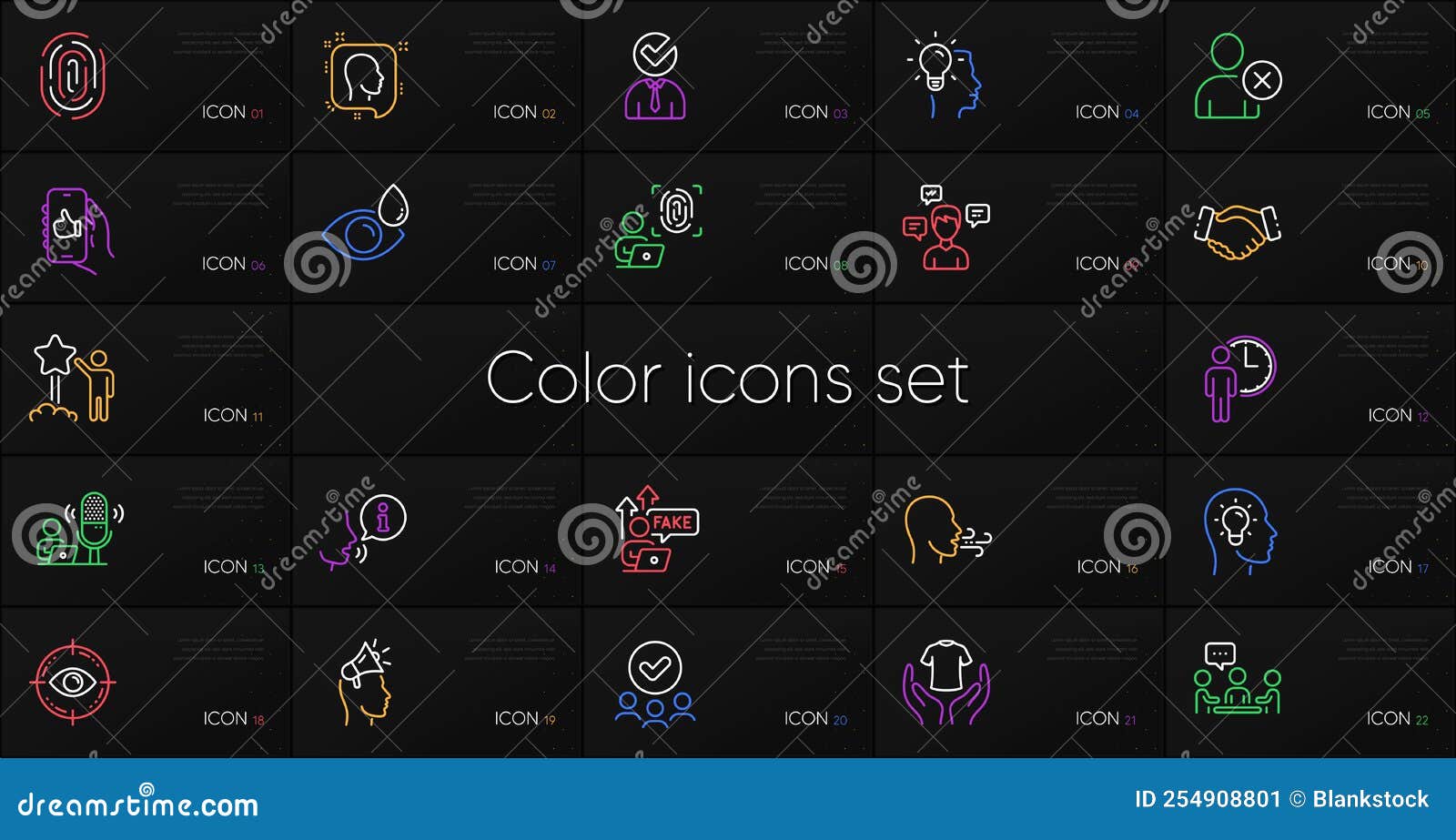 Set of Computer Fingerprint, Breathing Exercise and Fake Internet Line ...