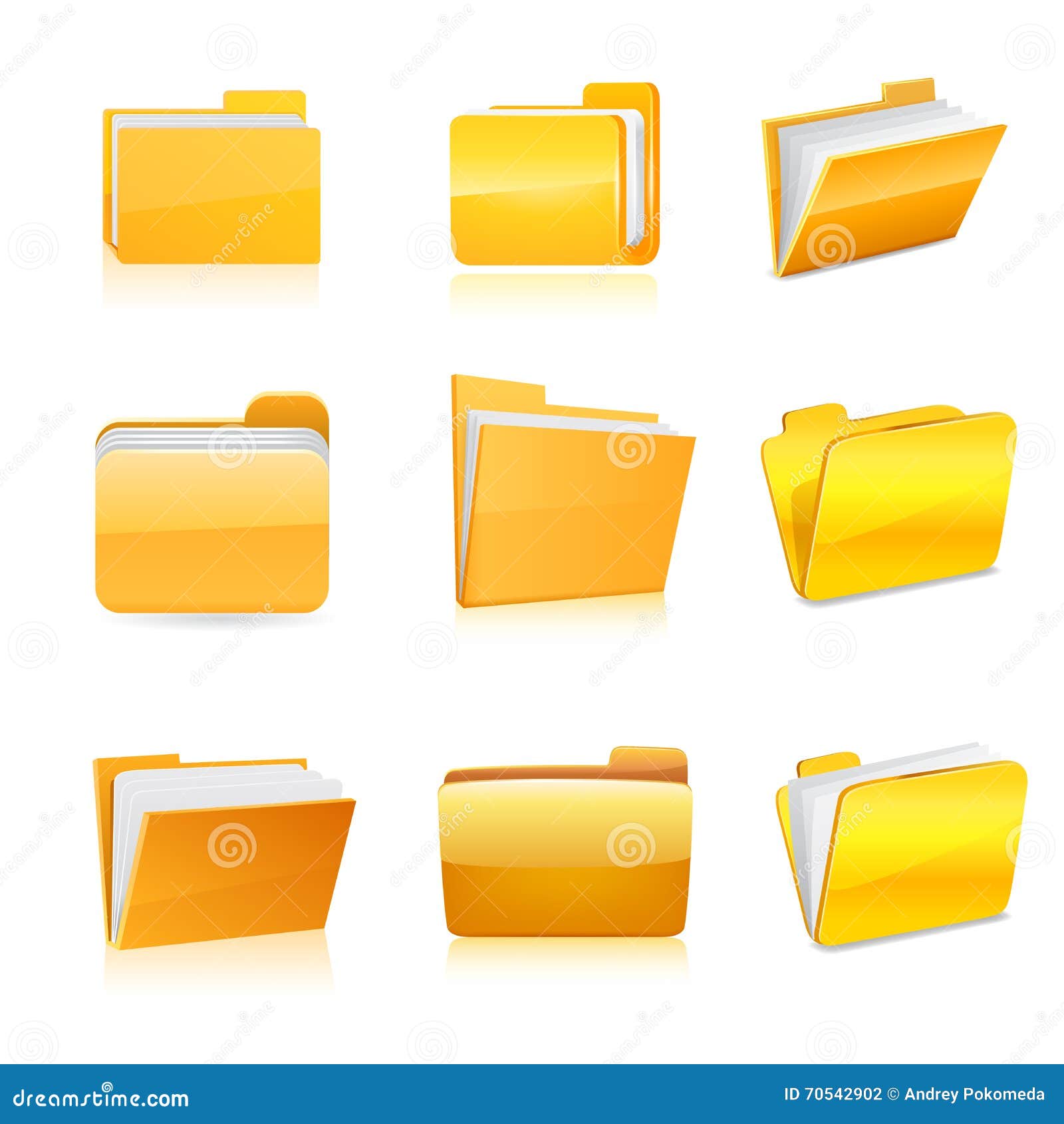 Set of Computer Folder. Vector Stock Vector - Illustration of ...