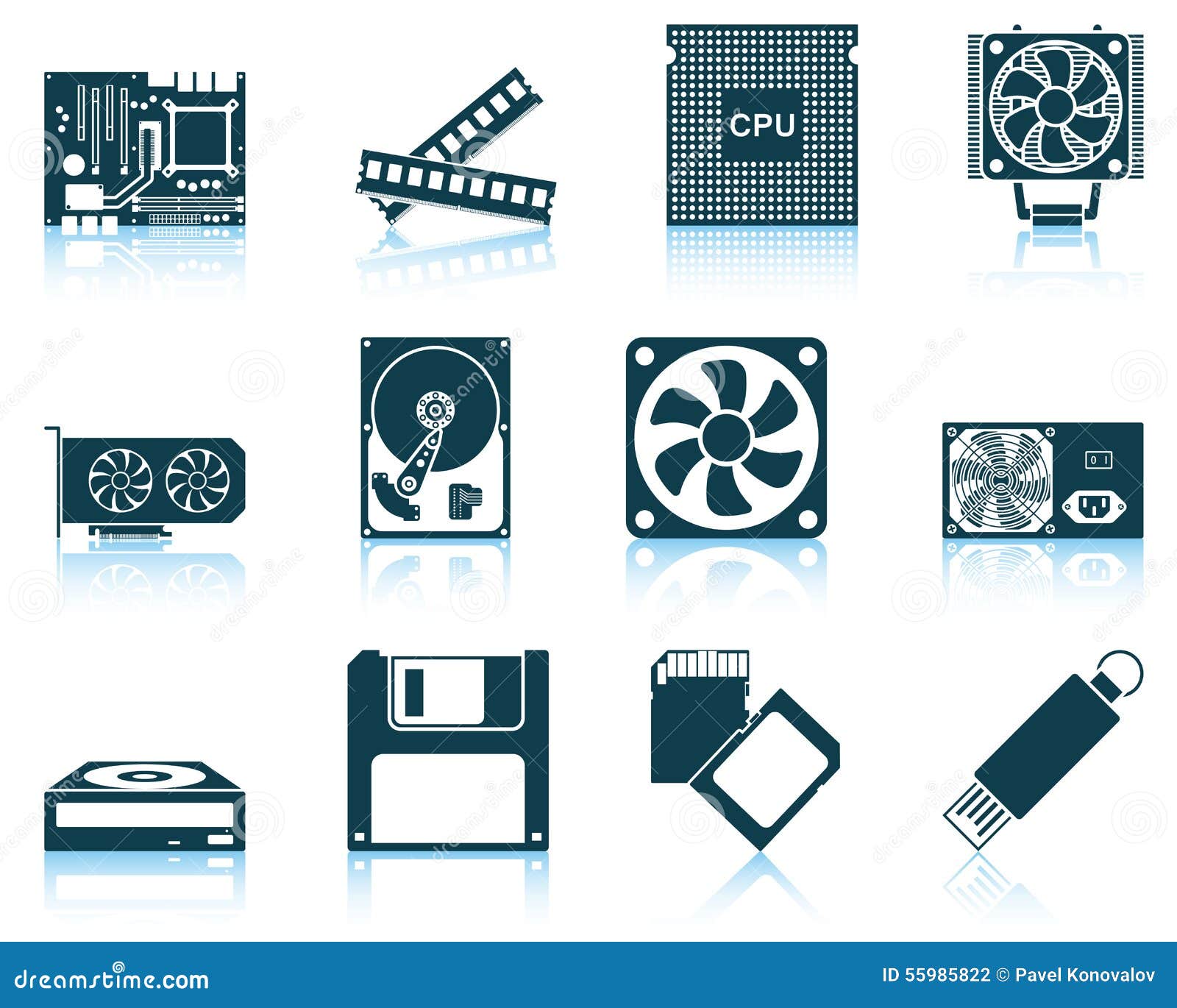 Set of Computer Hardware Icons Stock Vector - Illustration of icon ... Set of Computer Hardware Icons Stock Vector - Illustration of icon ...