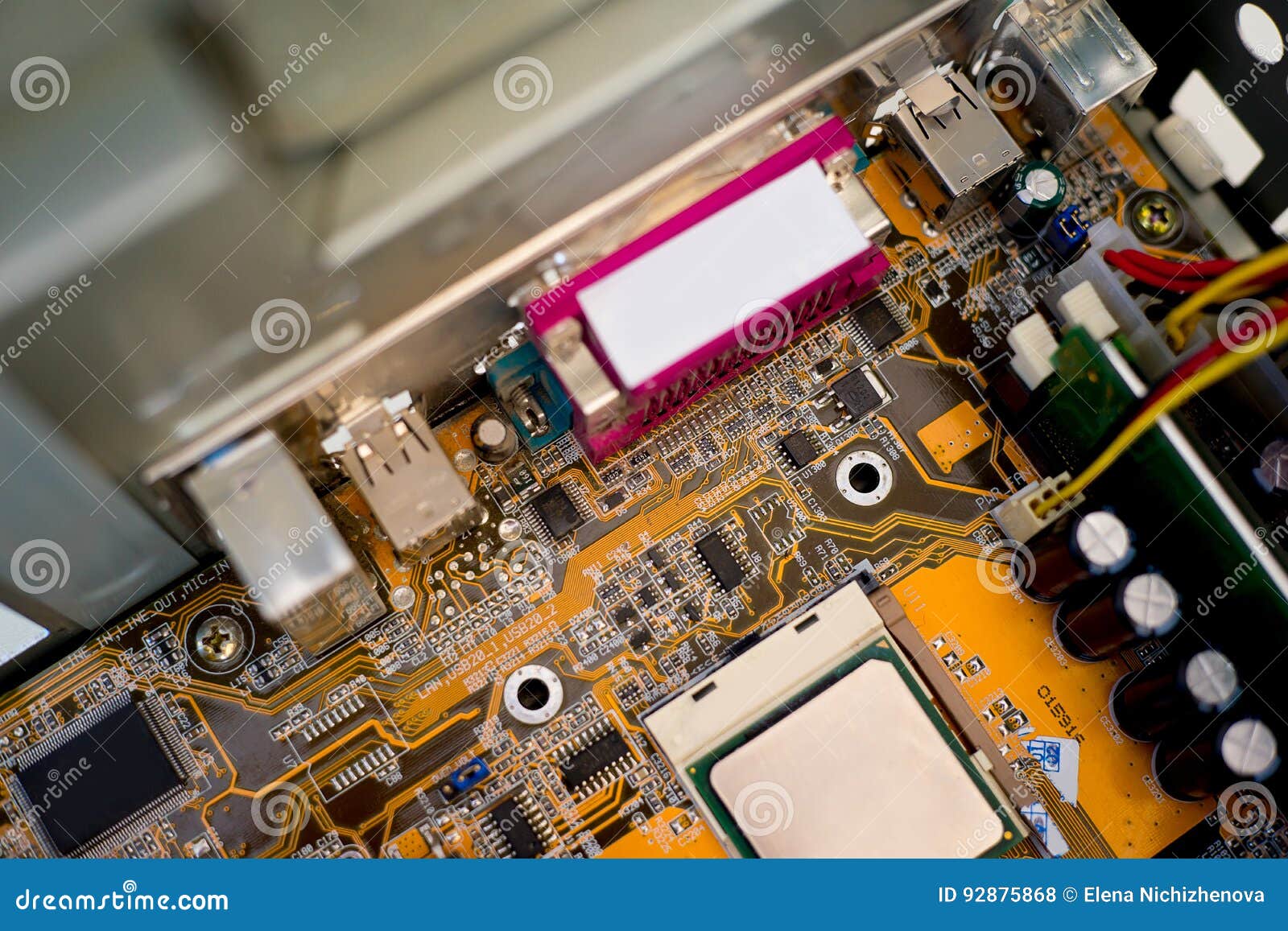 Set of computer hardware stock photo. Image of microchip - 92875868