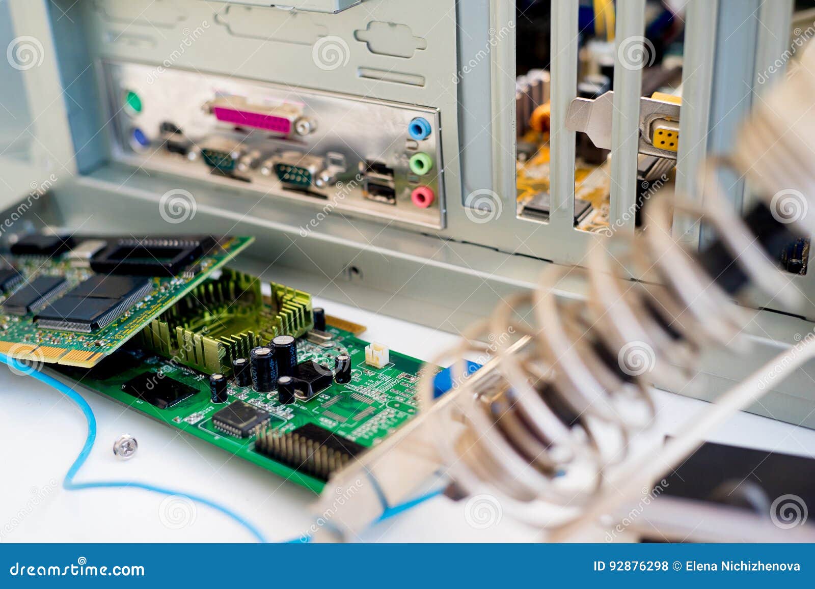 Set of computer hardware stock photo. Image of microprocessor - 92876298