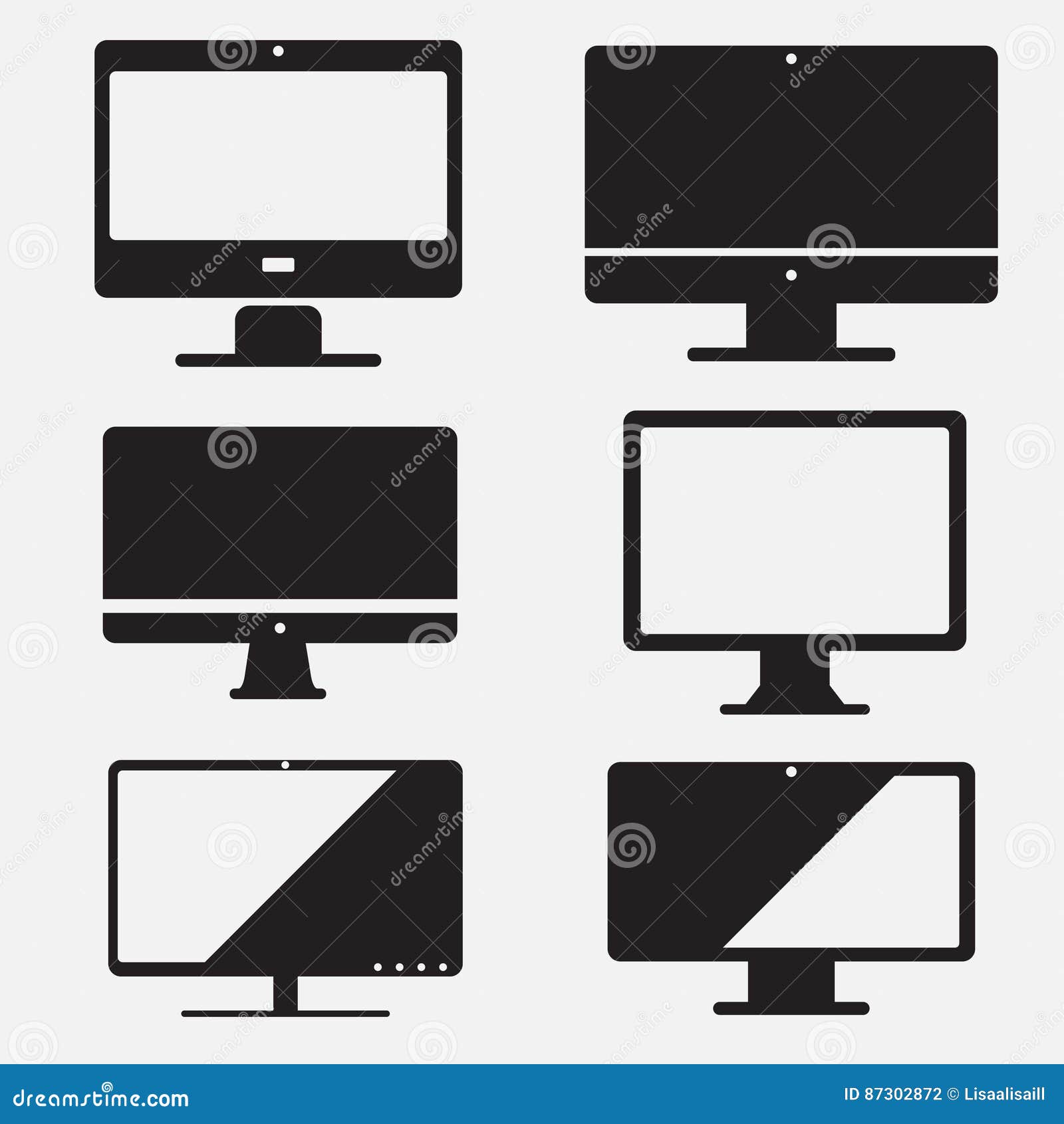Set of Computer Icon, Pc Flat Design Stock Illustration - Illustration ...