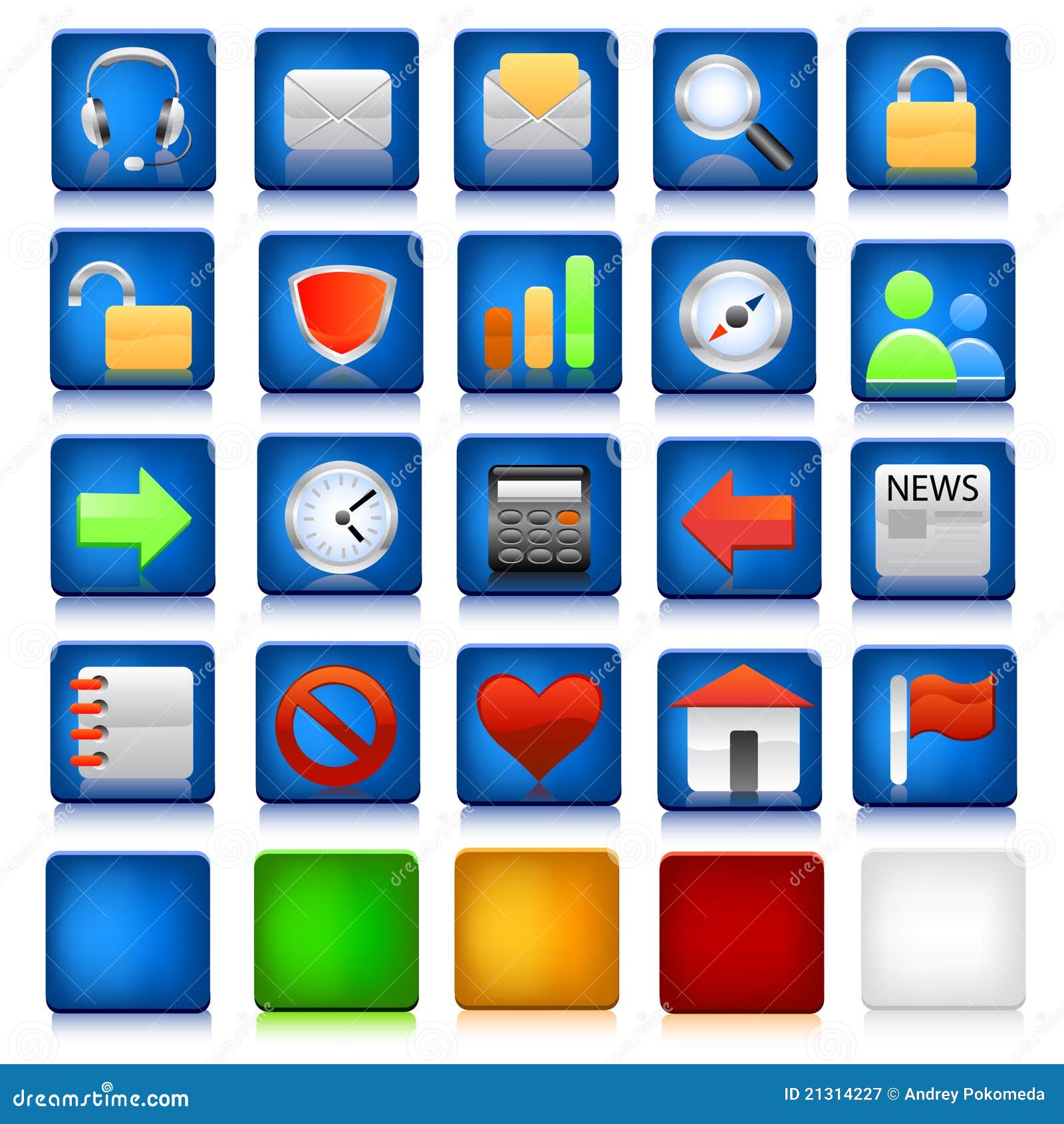 Set of computer icons stock illustration. Illustration of calculator ...