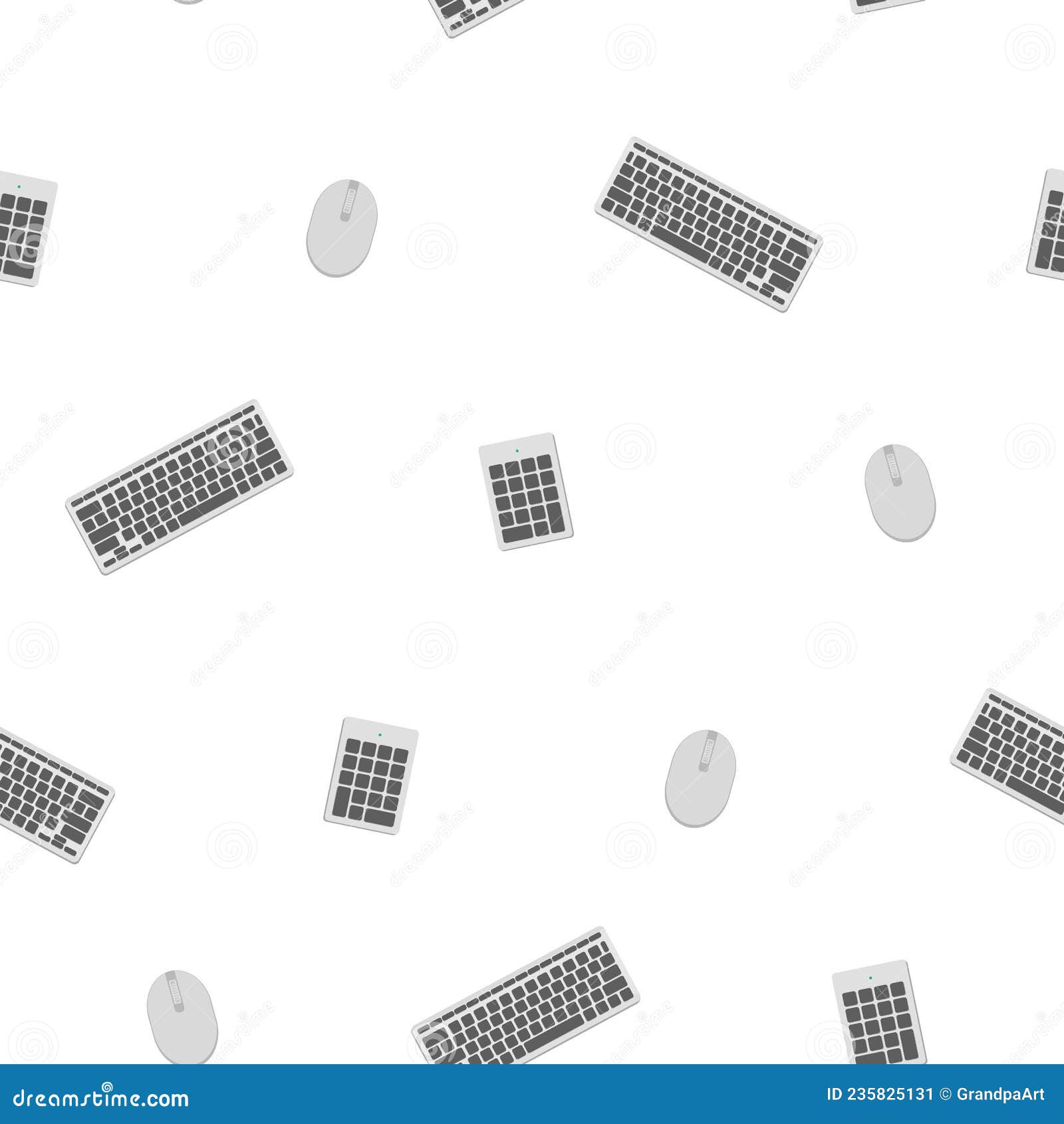 A Set of Computer Keyboards and Mouse, Random Colors, Front View. a Modern Image of a Computer ...