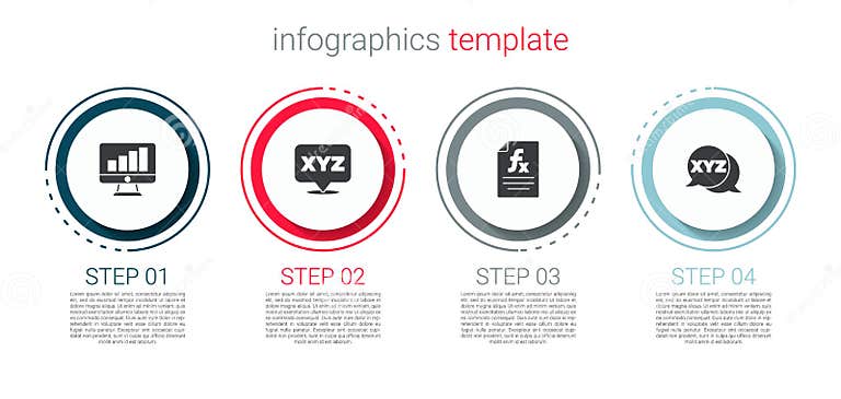 Set Computer Monitor with Graph Chart, XYZ Coordinate System, Function Mathematical Symbol and ...