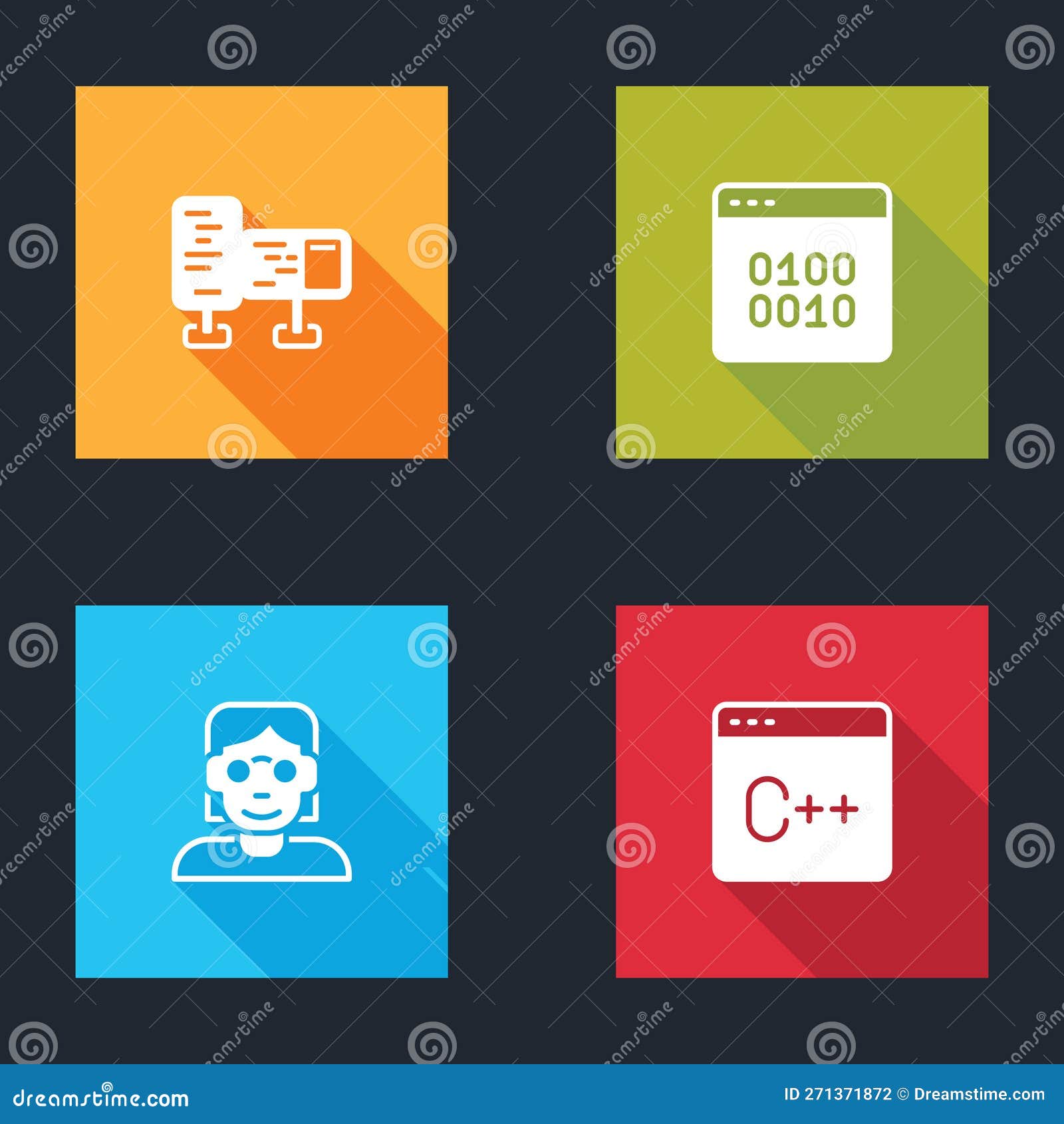Set Computer Monitor Screen, Binary Code, Hacker Coder and Software ... Set Computer Monitor Screen, Binary Code, Hacker Coder and Software ...