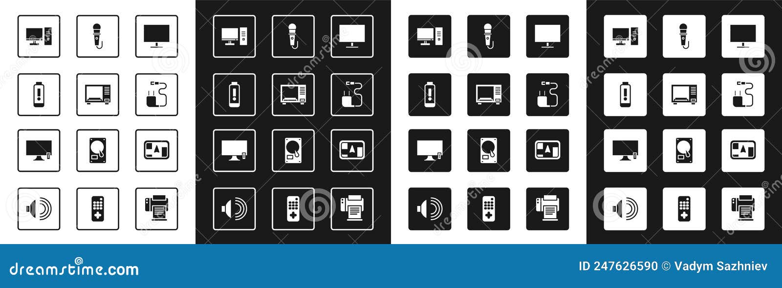 Set Computer Monitor Screen, Microwave Oven, Battery Charge Level ... Set Computer Monitor Screen, Microwave Oven, Battery Charge Level ...
